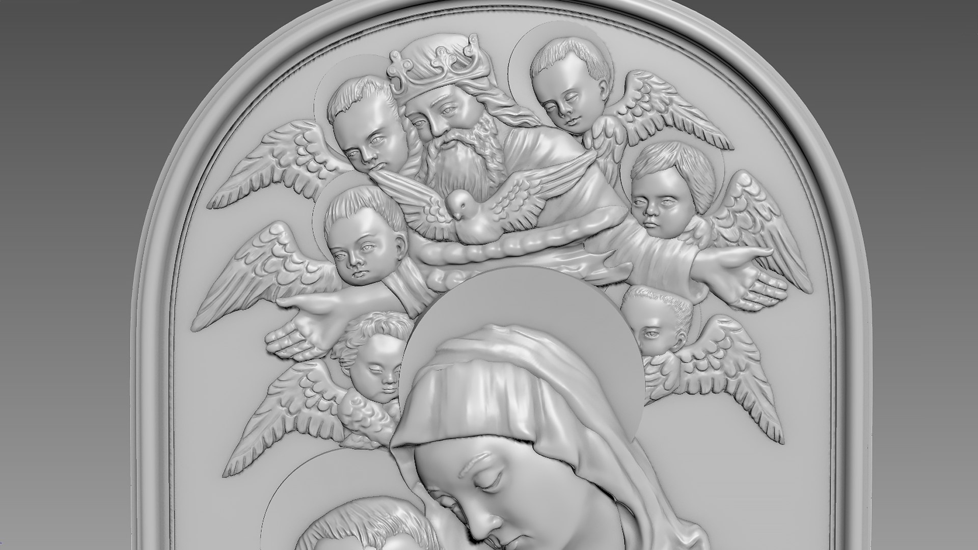3D Virgin And Child Bas-relief Model - TurboSquid 2116253