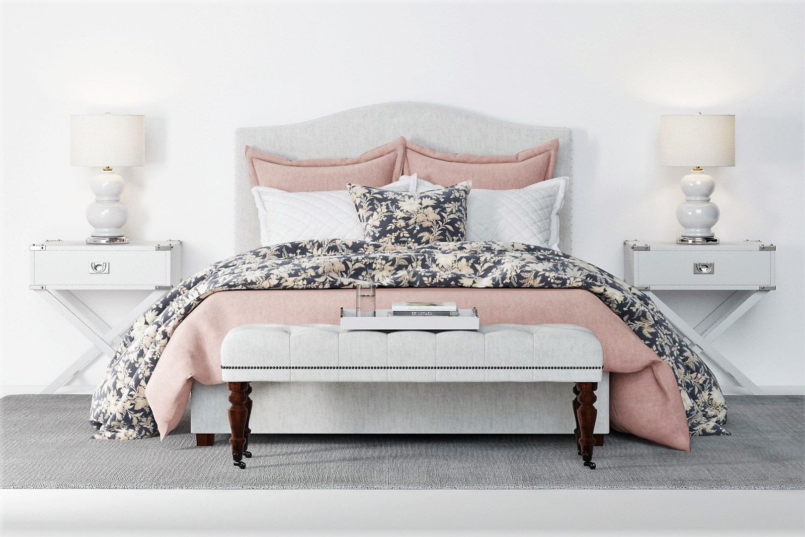 3D Pottery Barn Raleigh Bed - TurboSquid 1488317