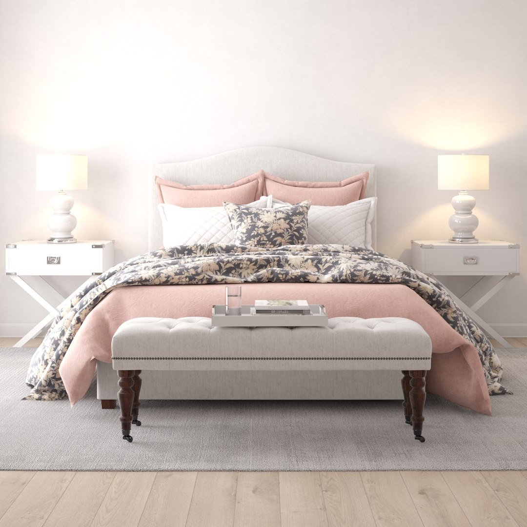 3D Pottery Barn Raleigh Bed - TurboSquid 1488317