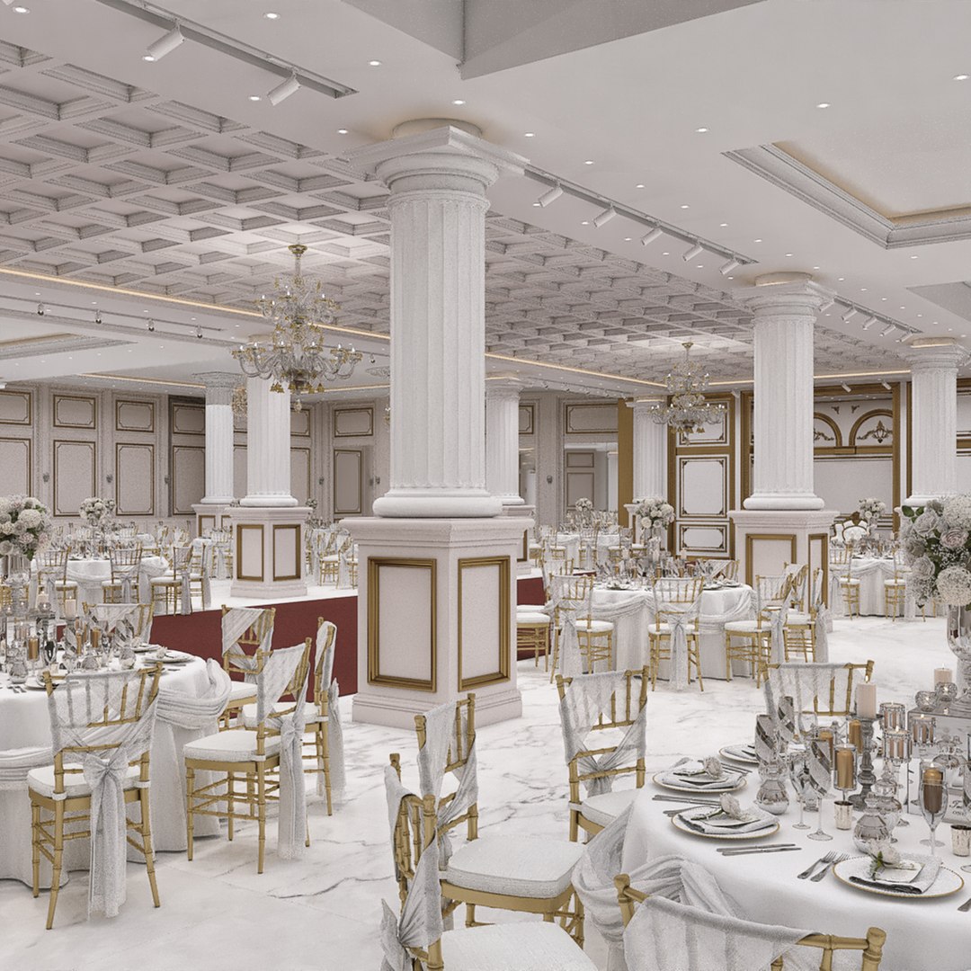 modelo 3d Banquet Hall Interior - TurboSquid 2113271
