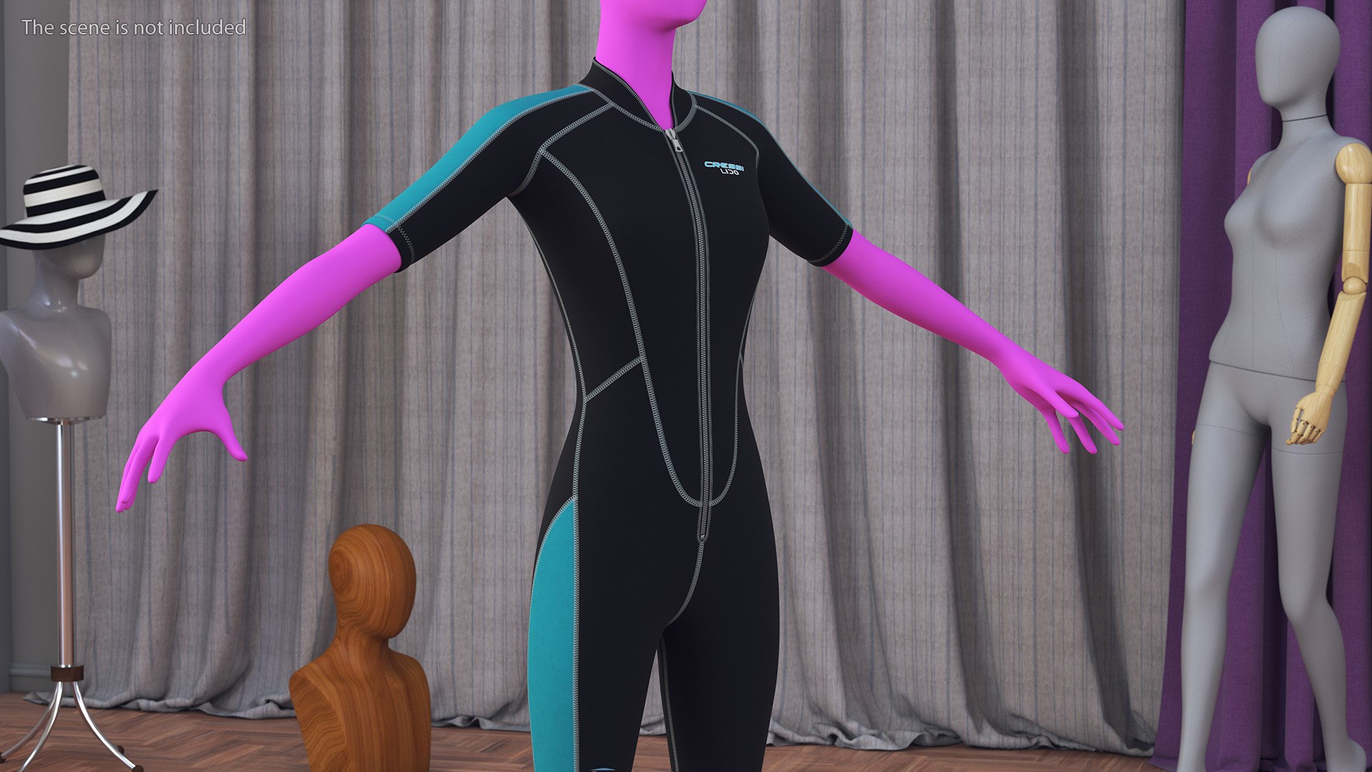 Woman Wetsuit Cressi Shorty Version 3D - TurboSquid 2234698
