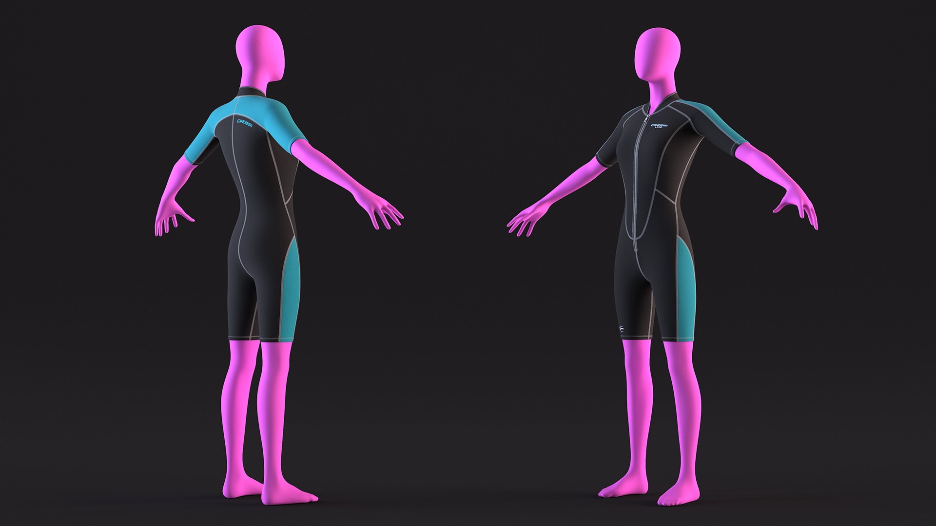 Woman Wetsuit Cressi Shorty Version 3D - TurboSquid 2234698