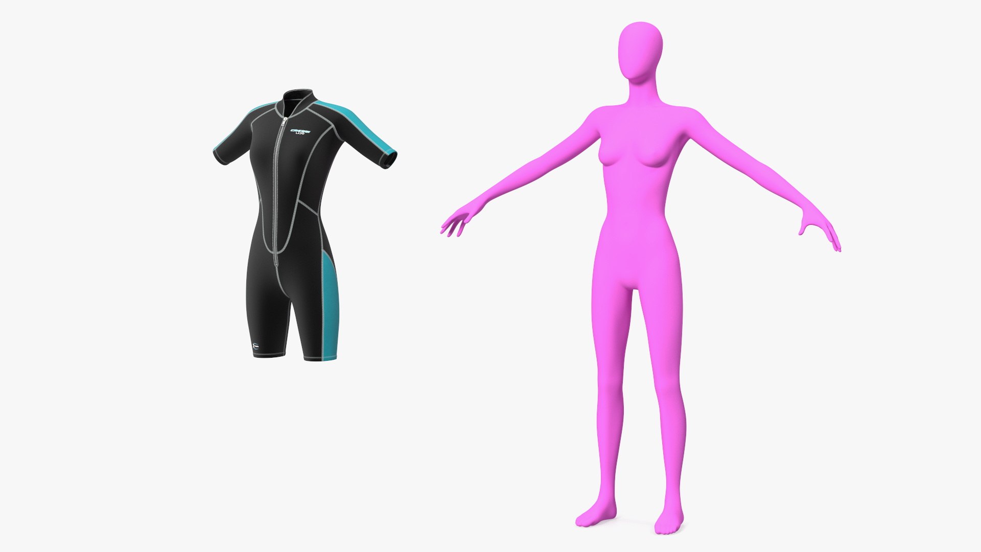 Woman Wetsuit Cressi Shorty Version 3D - TurboSquid 2234698
