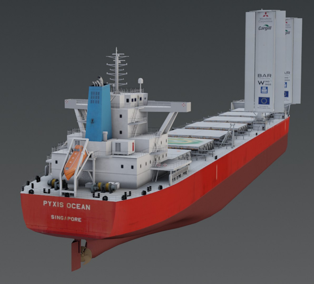 3D Pyxis Wind-powered Bulk Carrier Vessel Model - TurboSquid 2146385