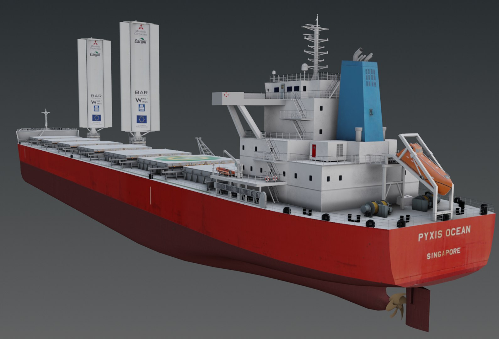 3D Pyxis Wind-powered Bulk Carrier Vessel Model - TurboSquid 2146385