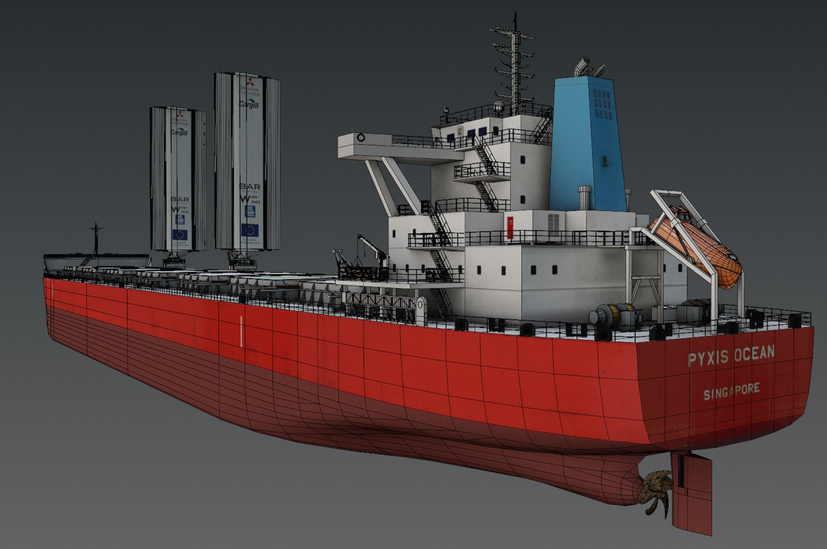 3D Pyxis Wind-powered Bulk Carrier Vessel Model - TurboSquid 2146385