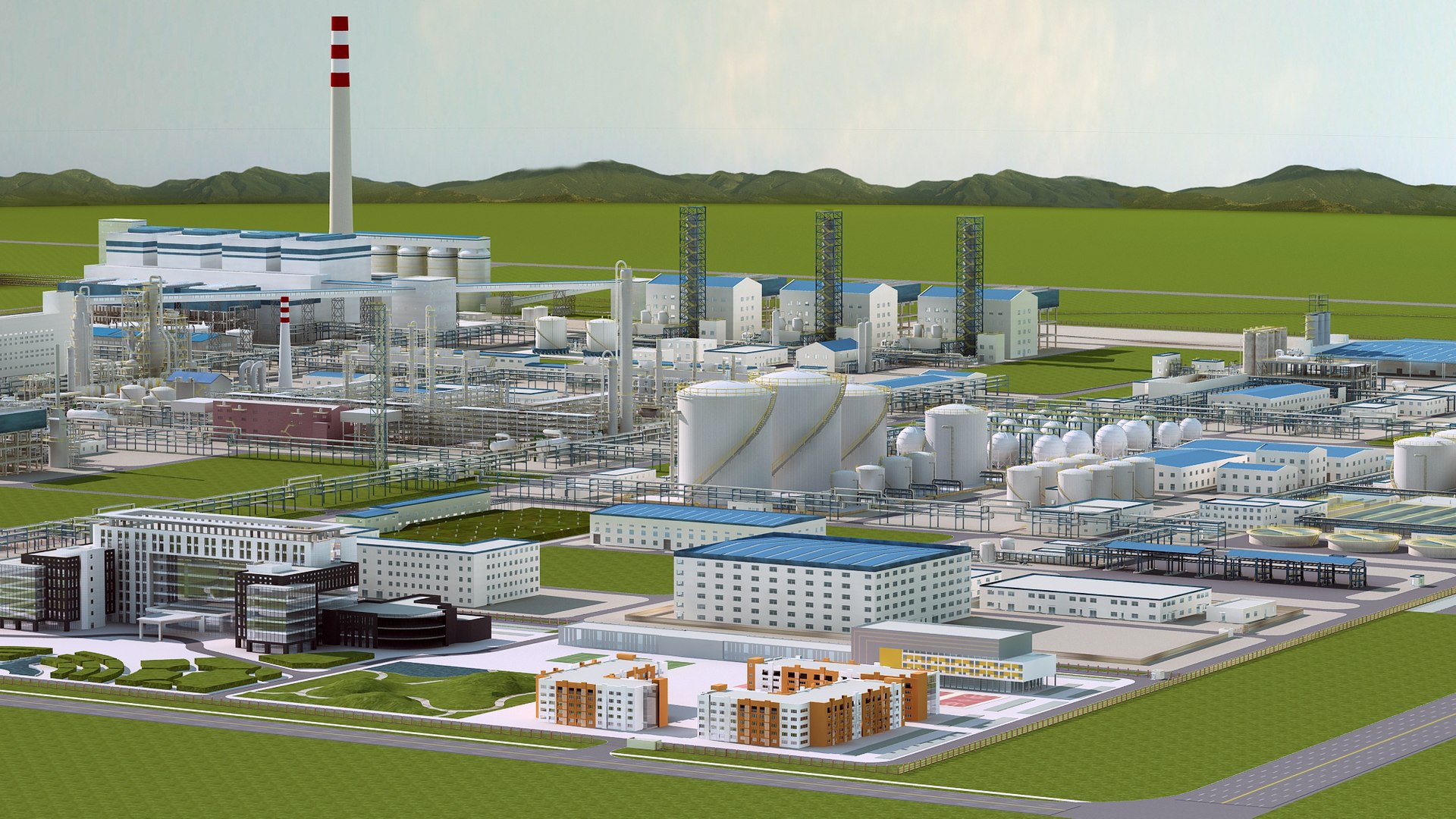 3D Factory Landscape Max - TurboSquid 2087118