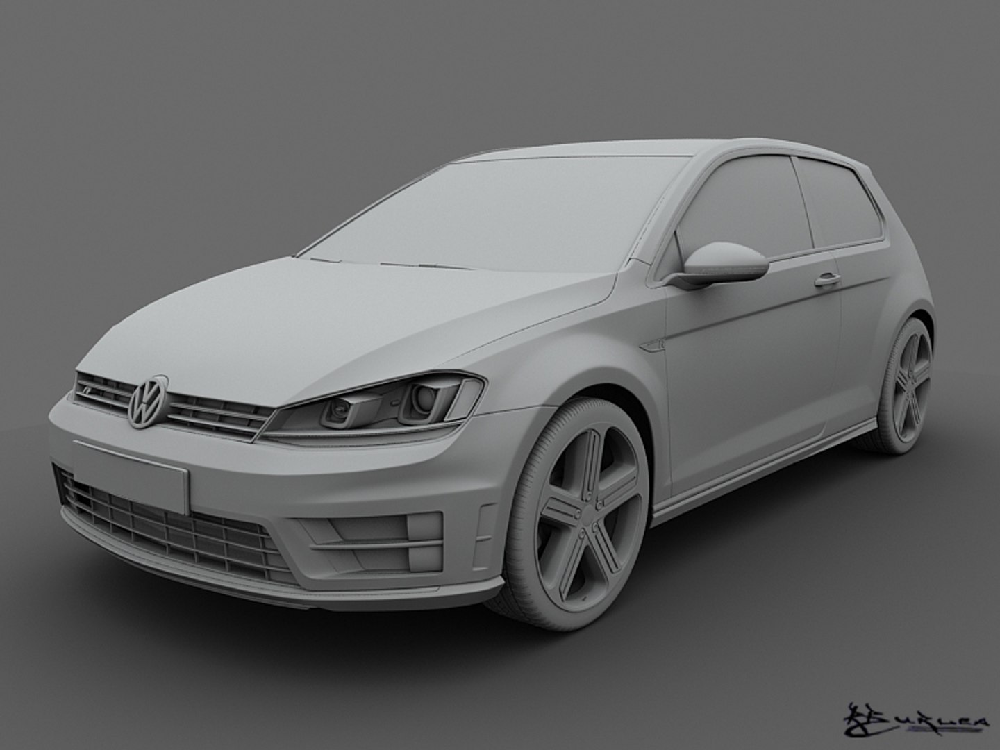 3d Model Volkswagen Golf R 3