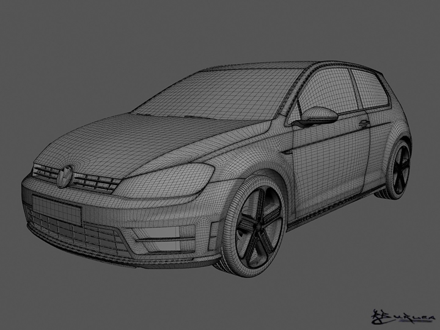 3d Model Volkswagen Golf R 3