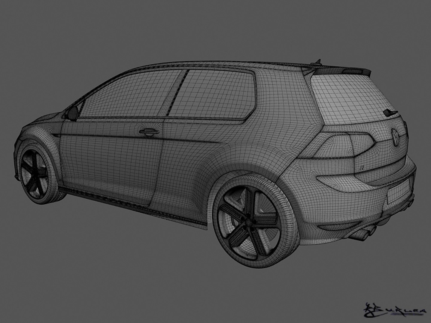 3d Model Volkswagen Golf R 3