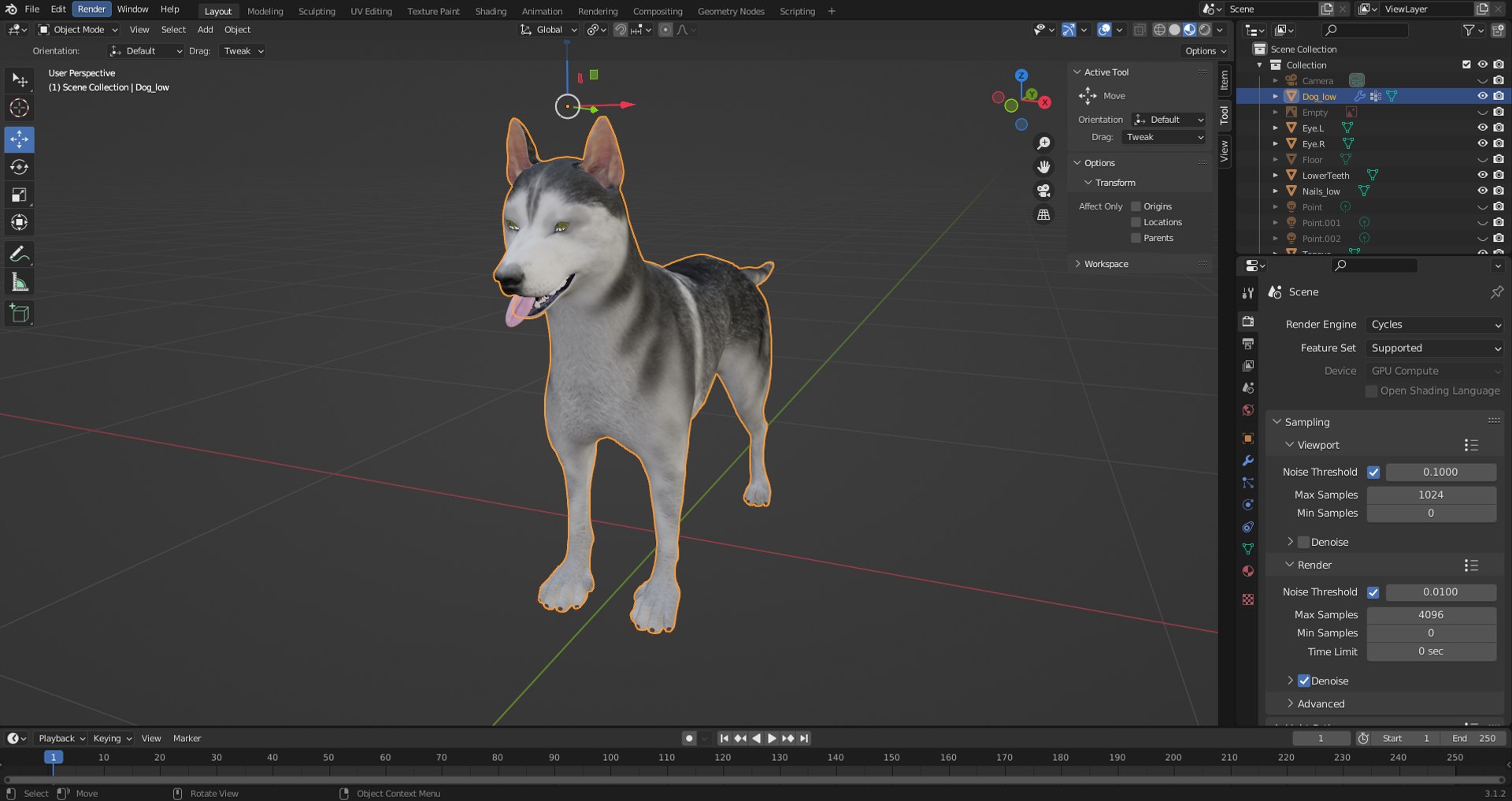 Fur Husky Rigged in Blender 3D - TurboSquid 1984651