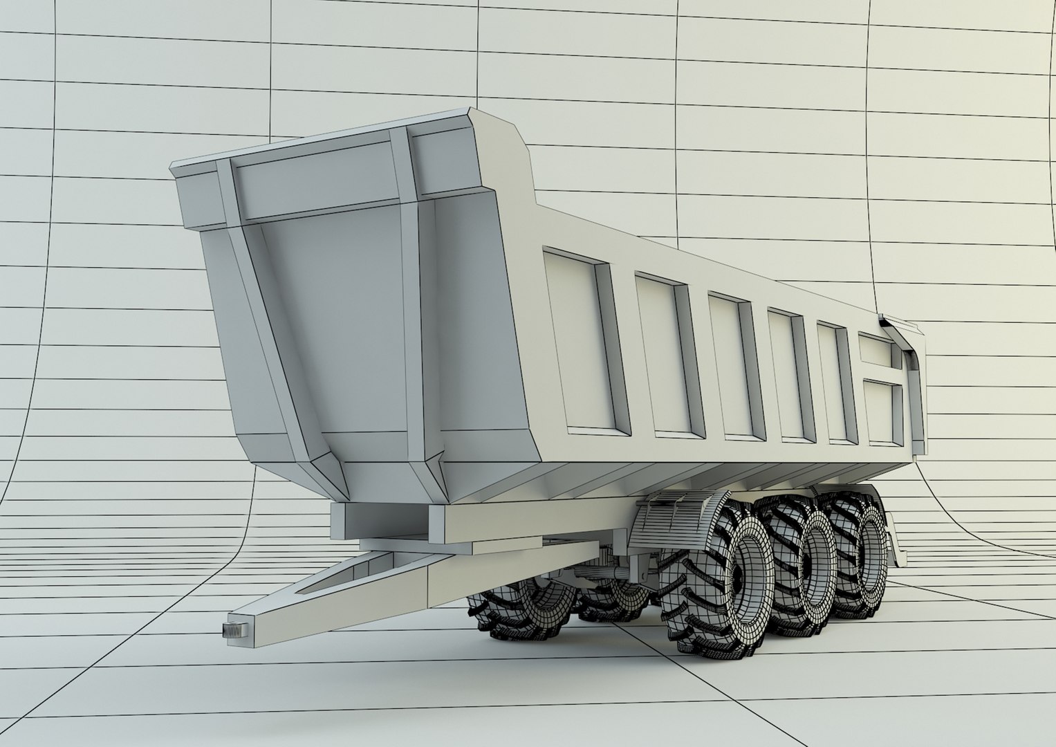 3D yellow truck trailer model - TurboSquid 2069805