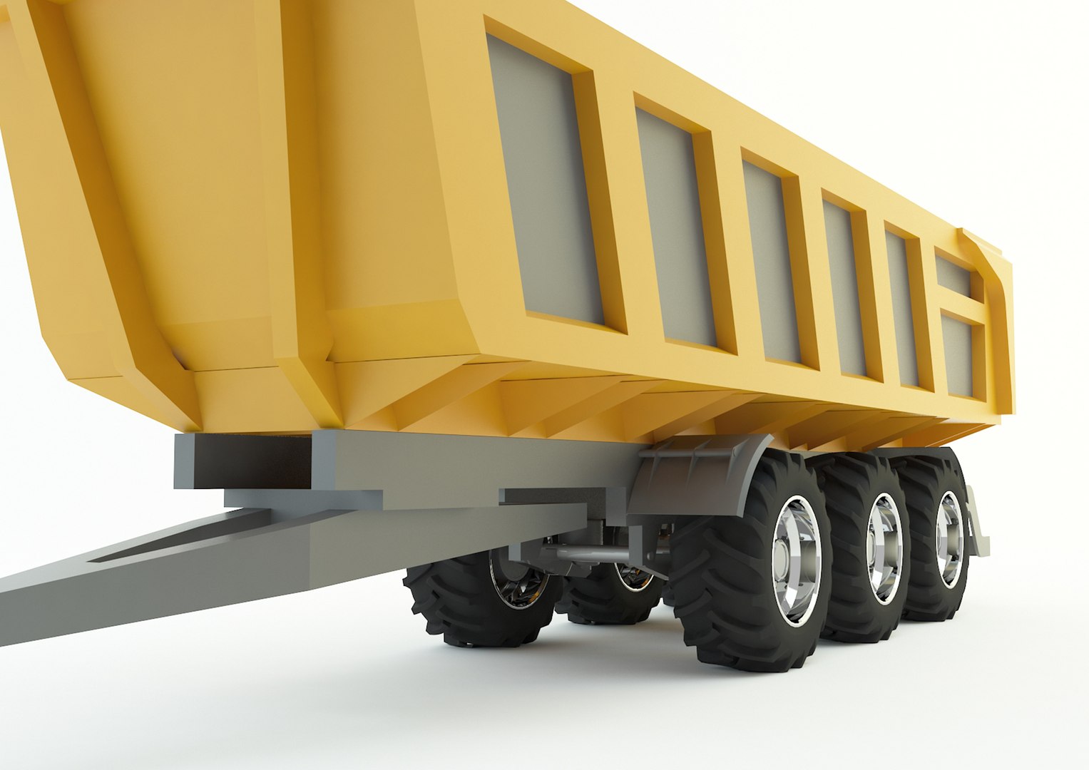 3D yellow truck trailer model - TurboSquid 2069805