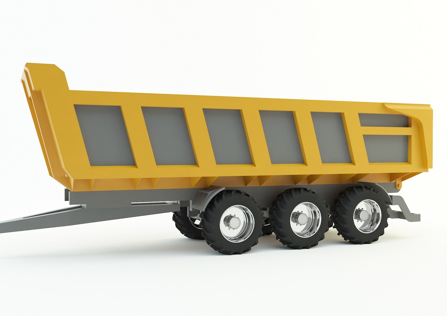 3D yellow truck trailer model - TurboSquid 2069805