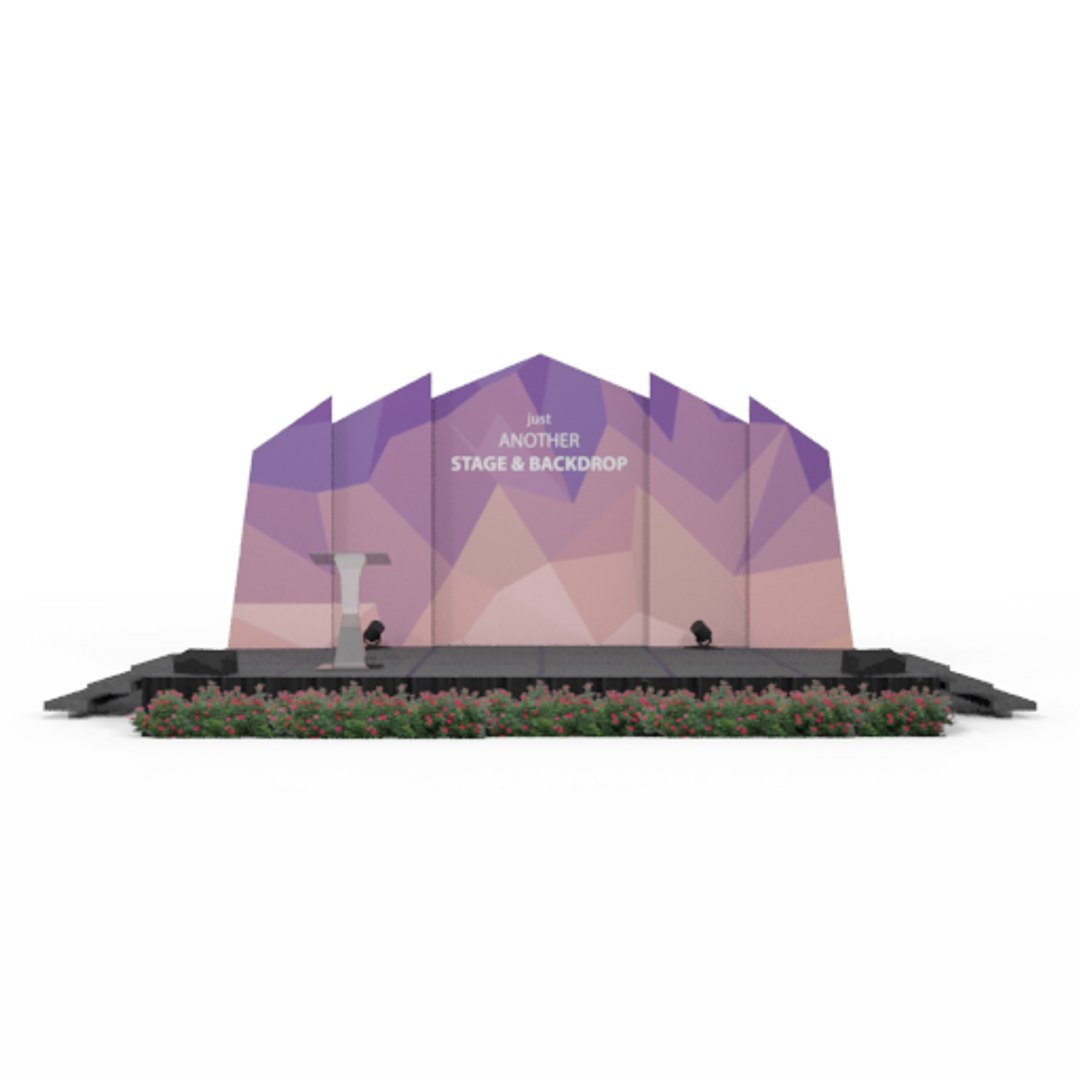 3D Stage Backdrop Rostrum Model - TurboSquid 1425457