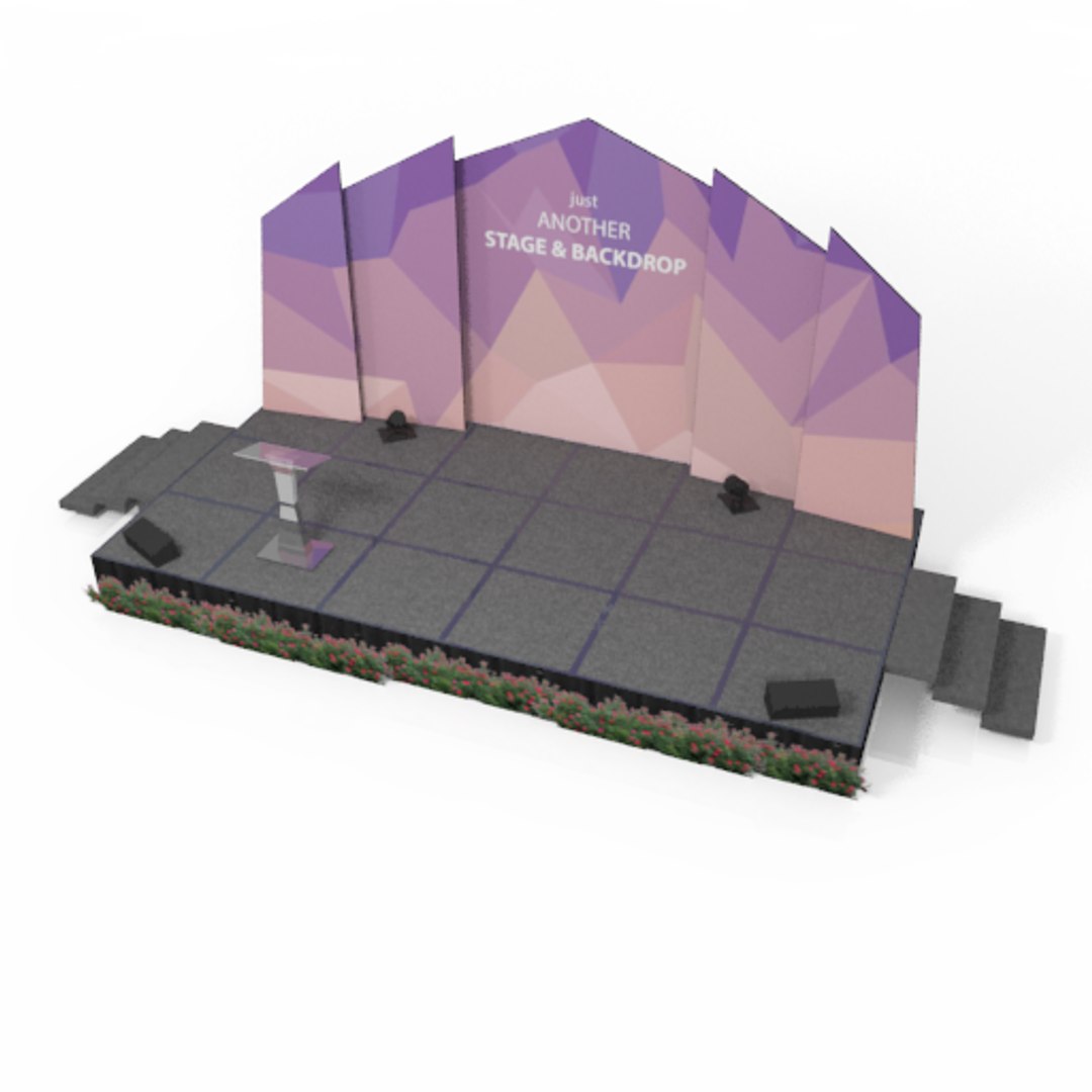 3D Stage Backdrop Rostrum Model - TurboSquid 1425457
