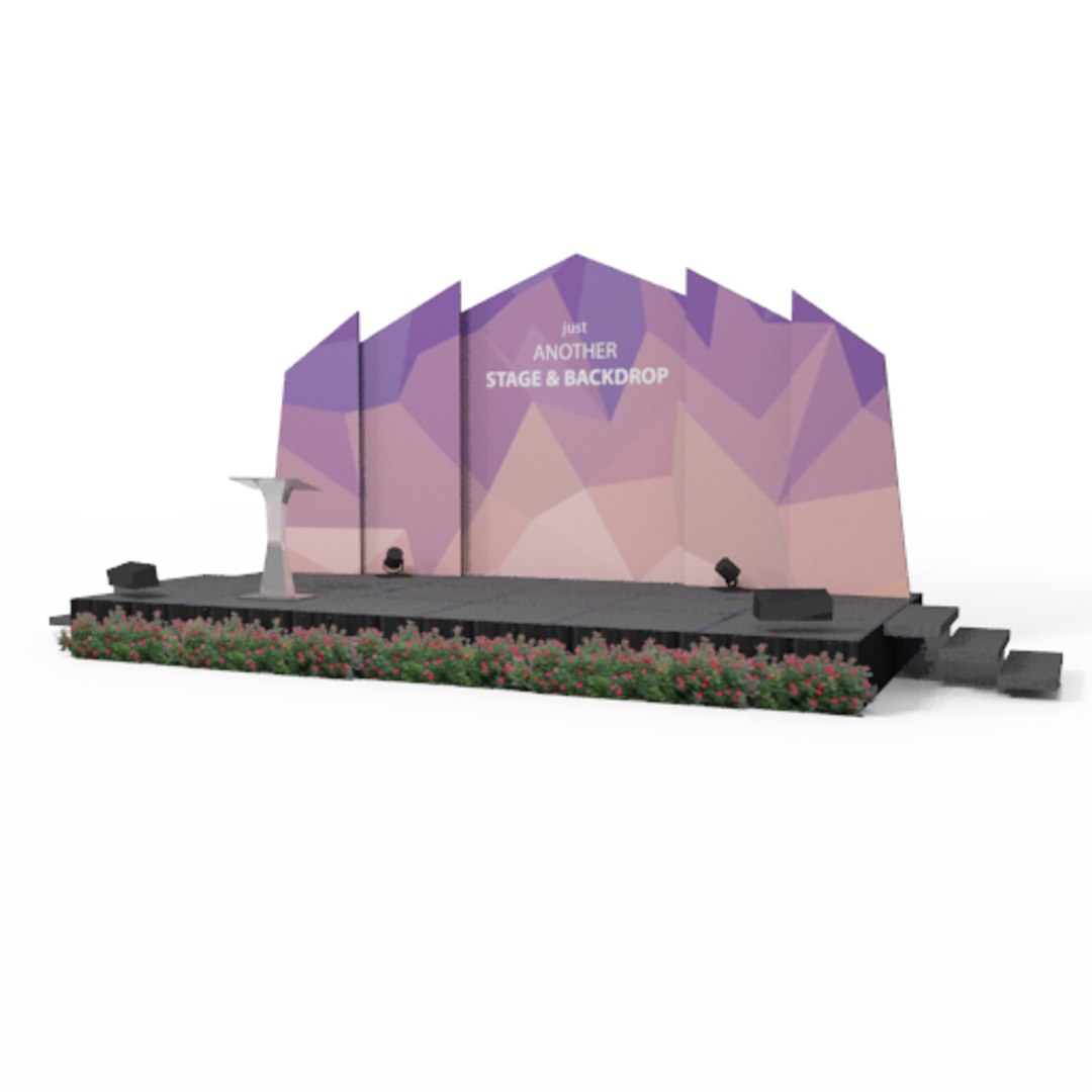 3D Stage Backdrop Rostrum Model - TurboSquid 1425457