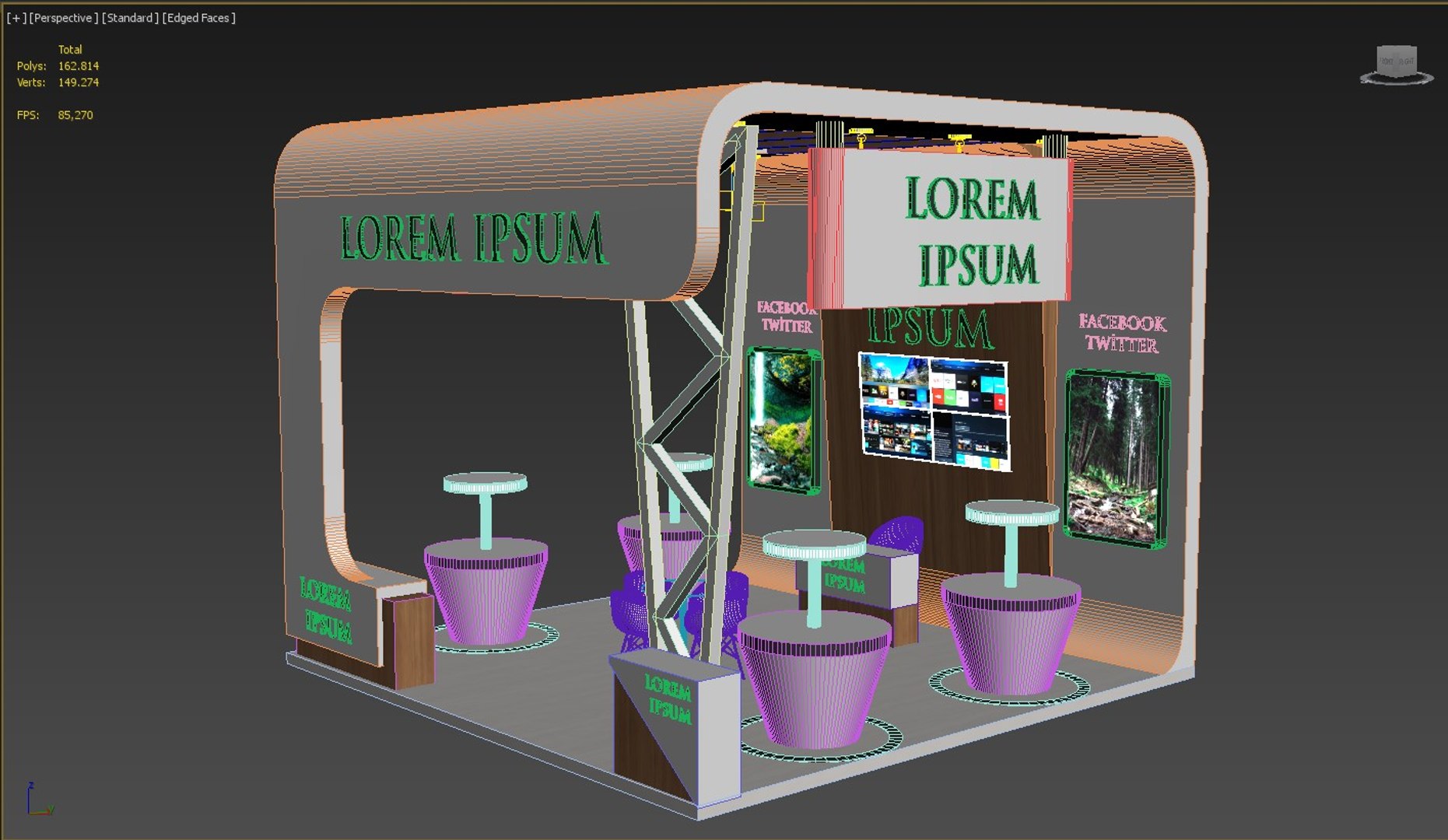 3D Booth Exhibit Stand - TurboSquid 1632118