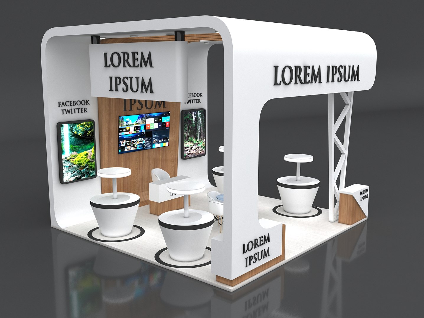 3D Booth Exhibit Stand - TurboSquid 1632118