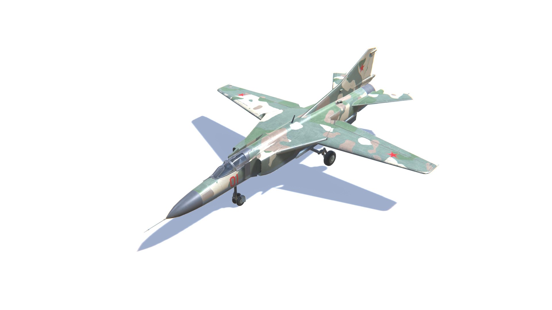 MIG-23 Flogger Jet Fighter Aircraft Low-poly 3D Model - TurboSquid 1800810