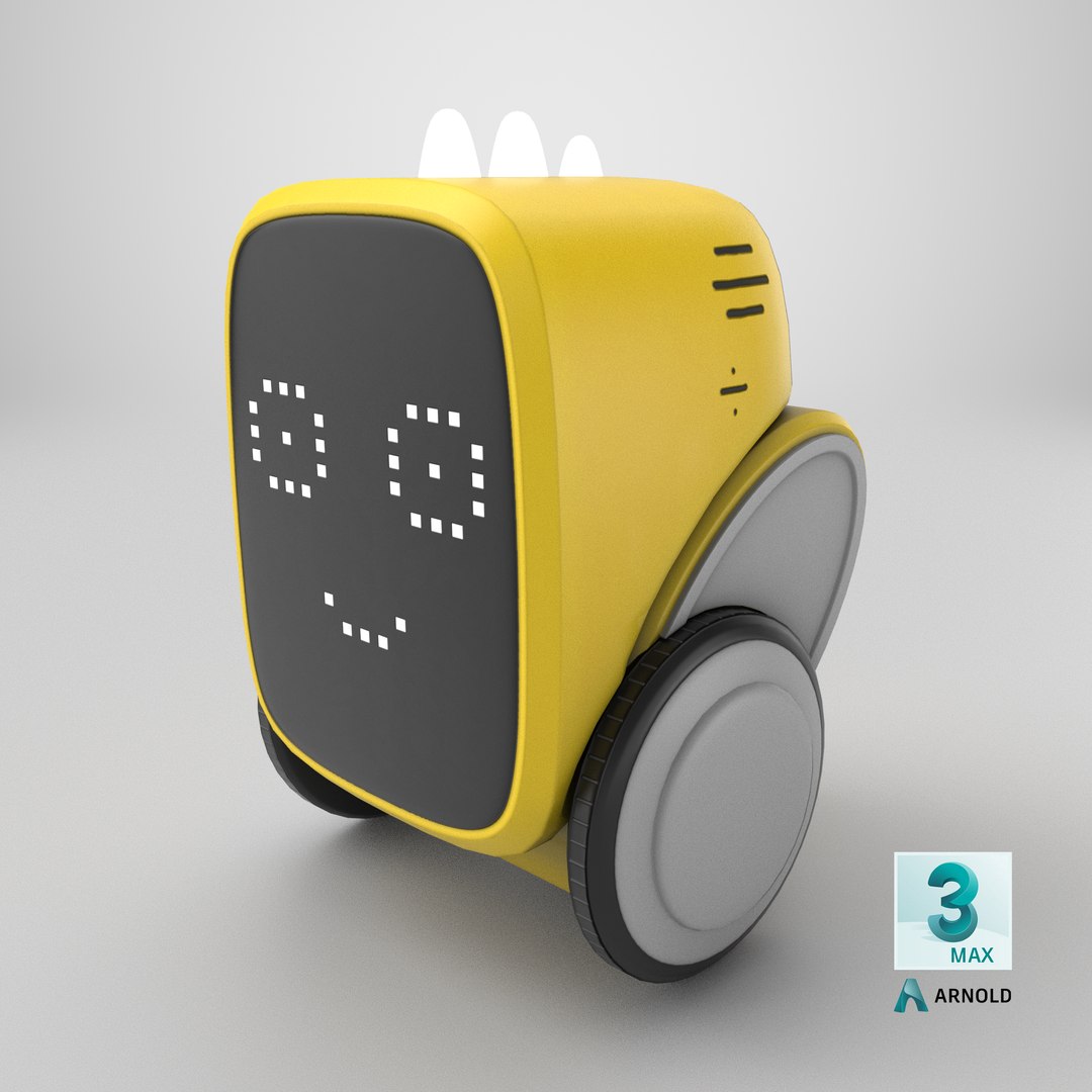 3D Yellow Small Cute Robot Toy Model - TurboSquid 2133869