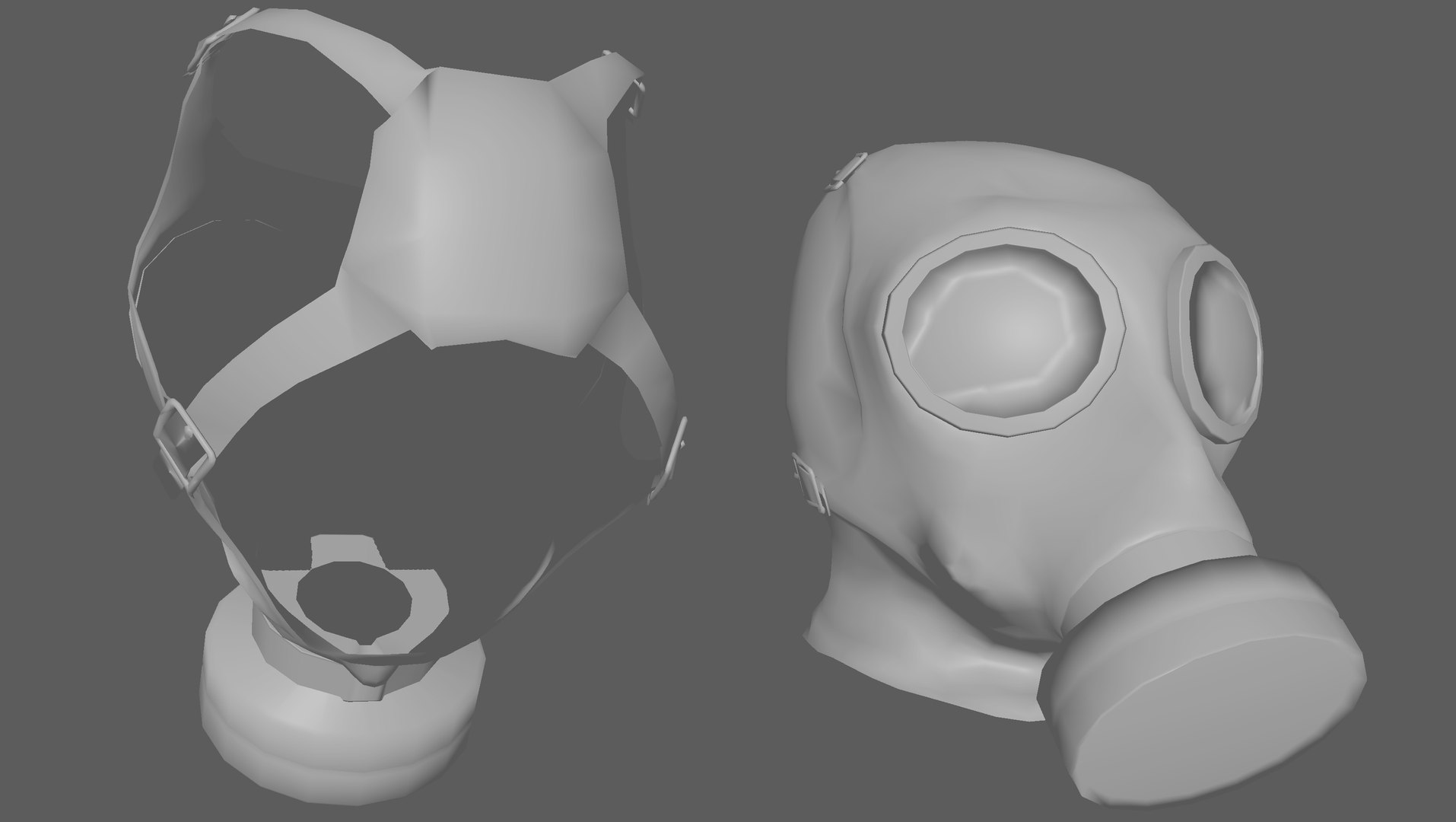 3D Gas Mask Low-poly Model - TurboSquid 2046648