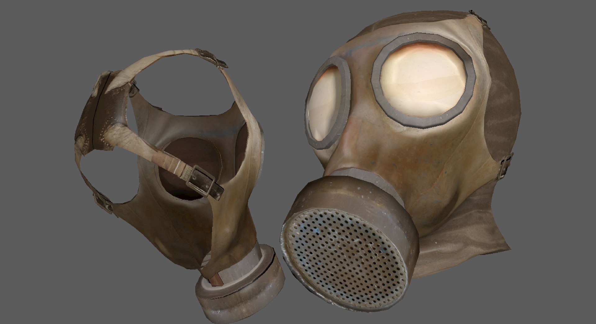 3D Gas Mask Low-poly Model - TurboSquid 2046648