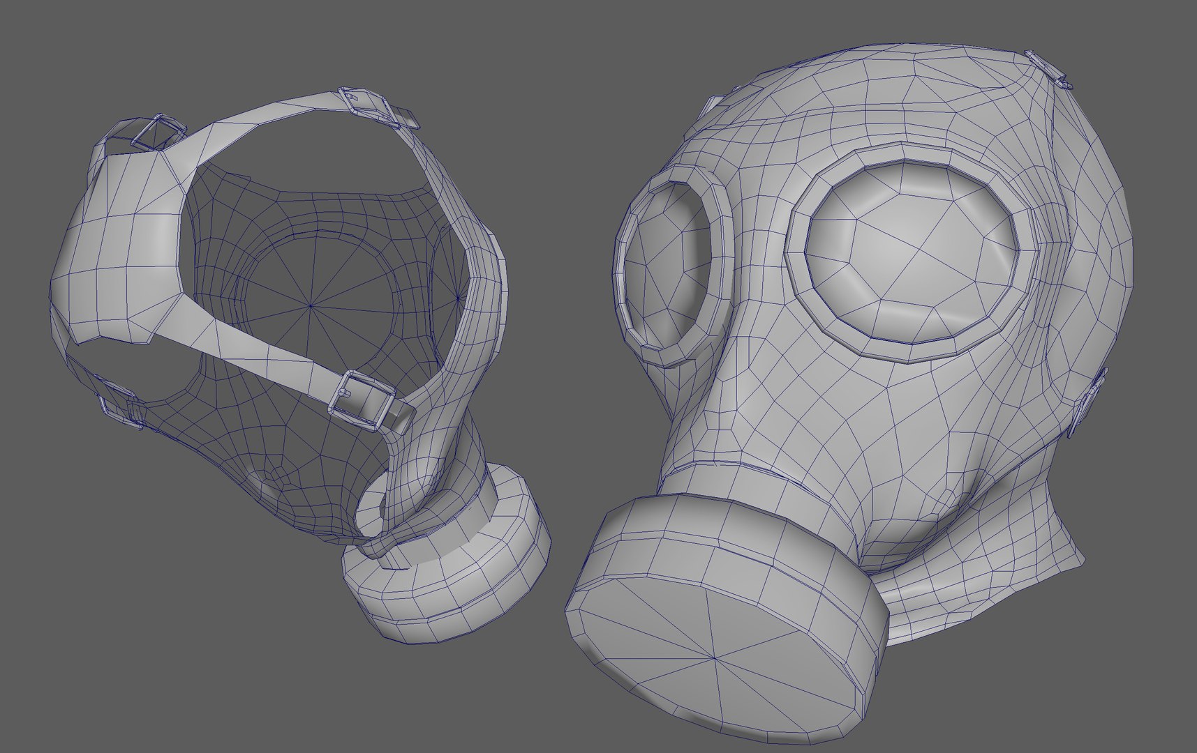 3D Gas Mask Low-poly Model - TurboSquid 2046648
