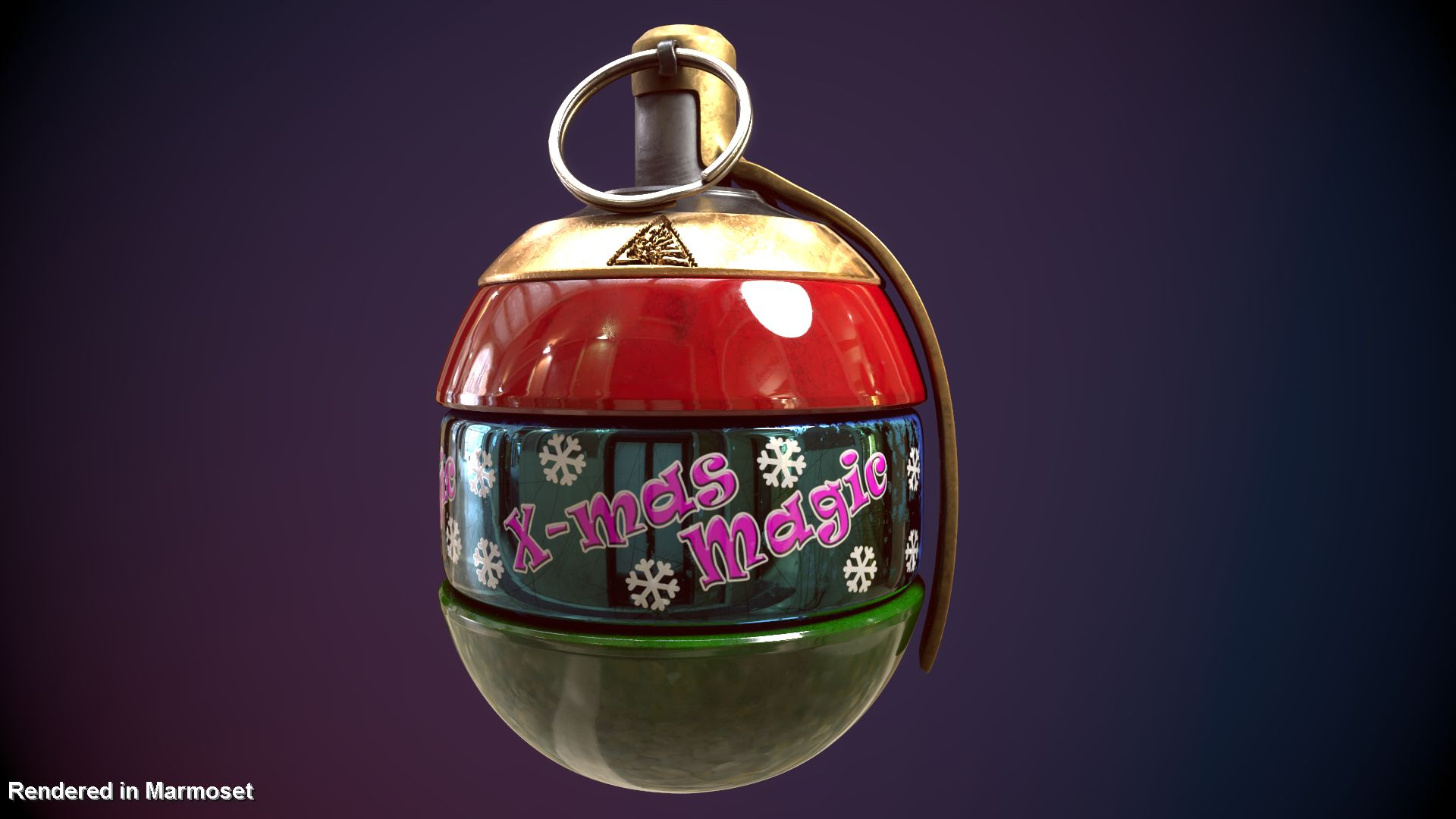 3D Christmas X-mas Grenade - TurboSquid 1829836