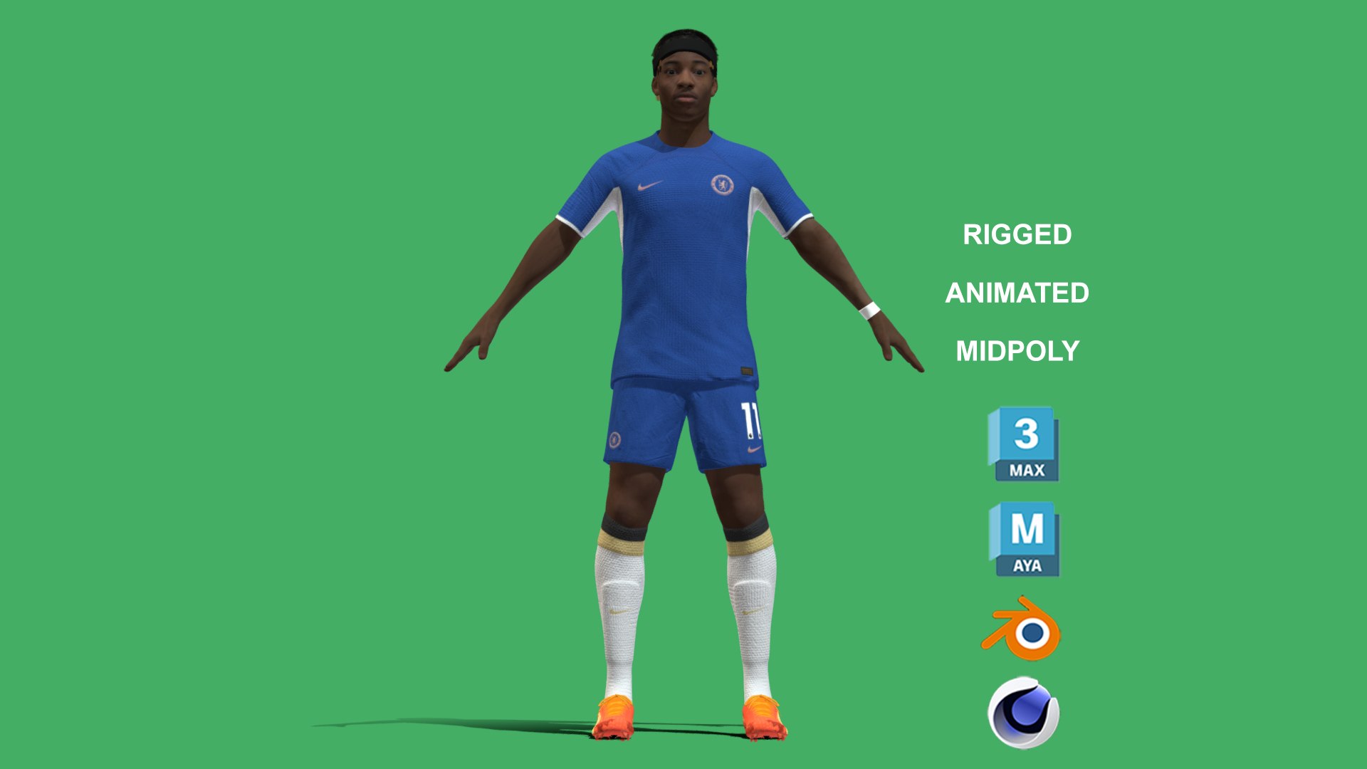 3D Chelsea Squad Season 2023-2024 Part 1 11 Players Model - TurboSquid ...