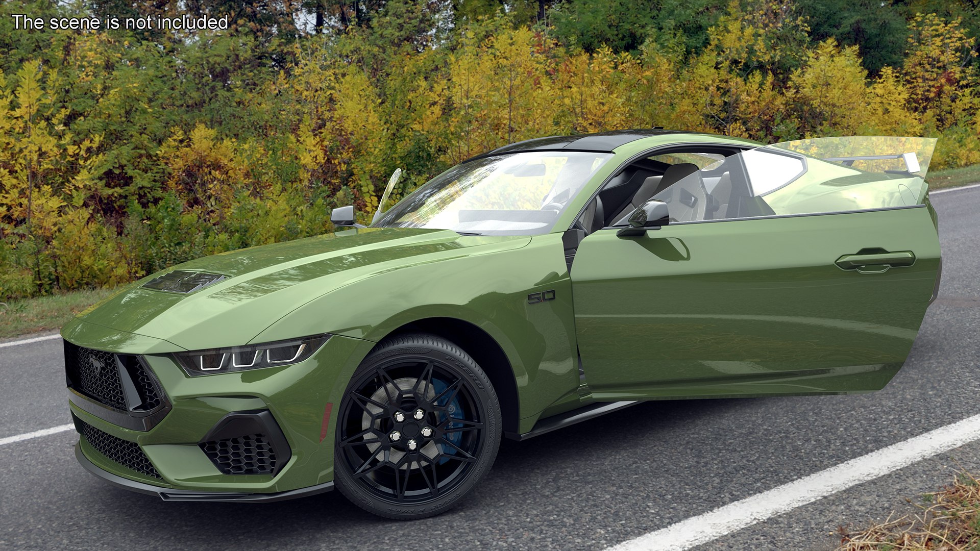 3D Ford Mustang 2024 Green - TurboSquid 2320619