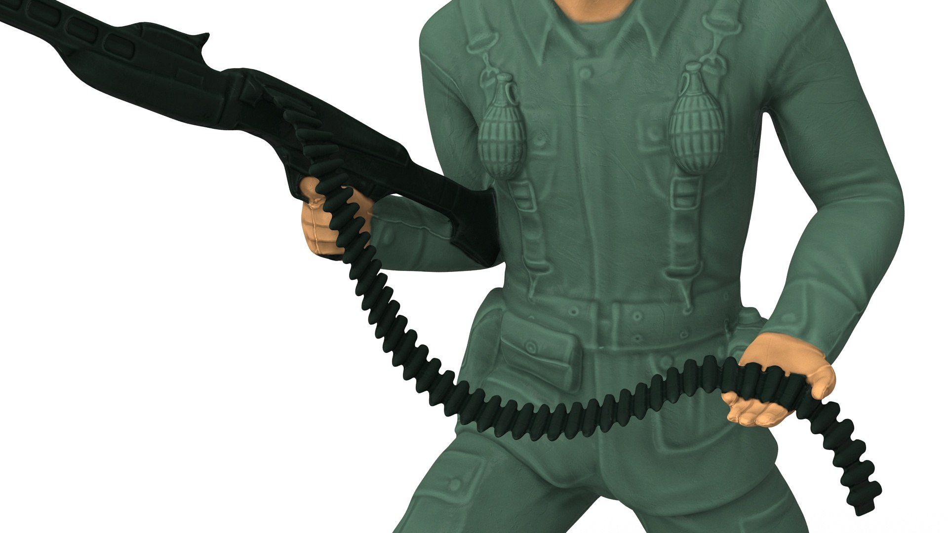 Miniature Toy Soldier With Machine Gun Model - TurboSquid 2197342