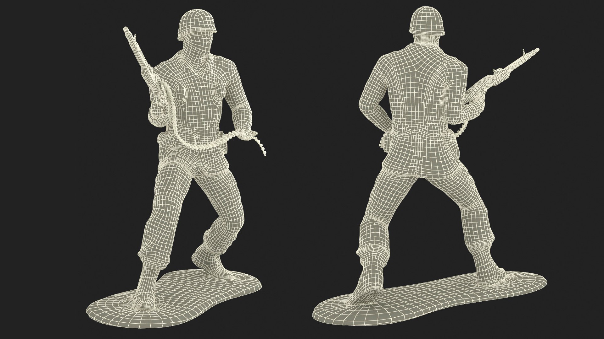 Miniature Toy Soldier With Machine Gun Model - TurboSquid 2197342