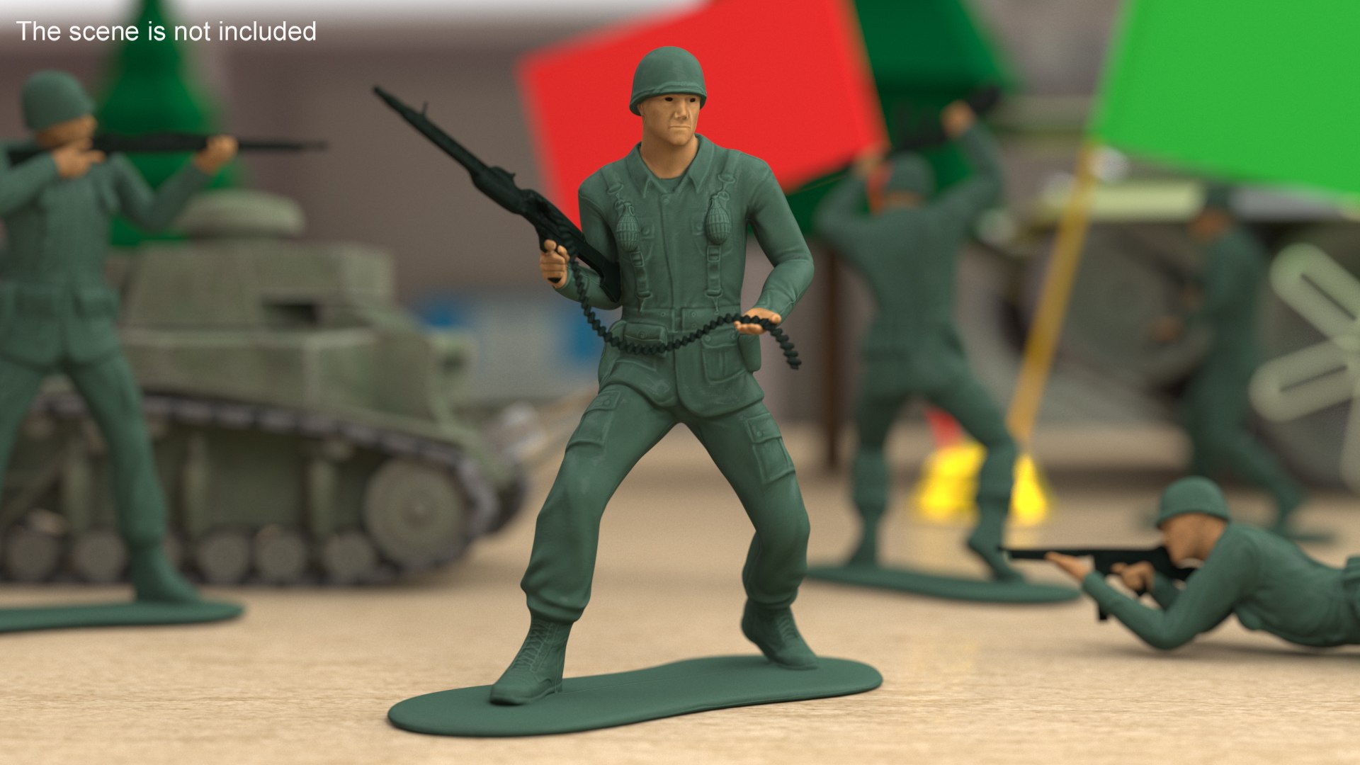 Miniature Toy Soldier With Machine Gun Model - TurboSquid 2197342