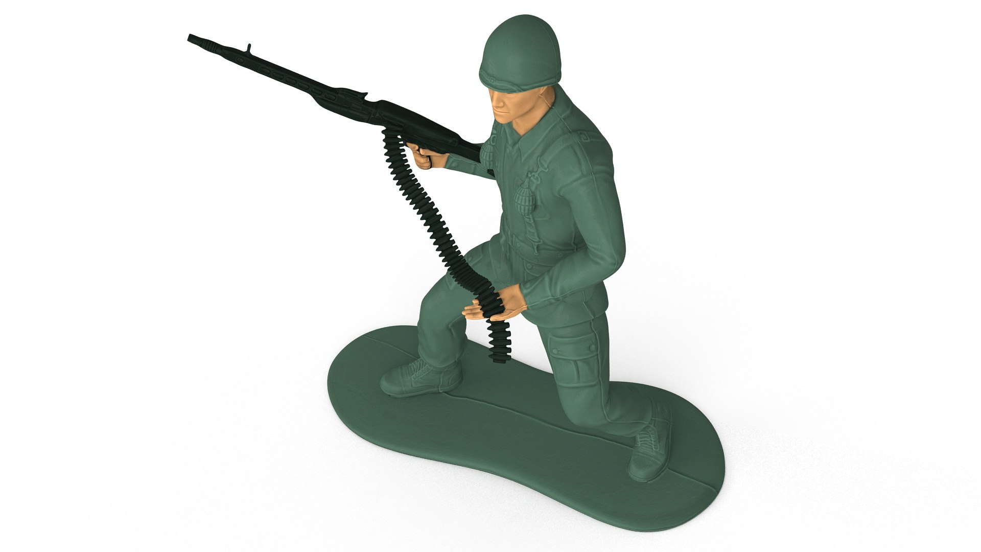 Miniature Toy Soldier With Machine Gun Model - TurboSquid 2197342