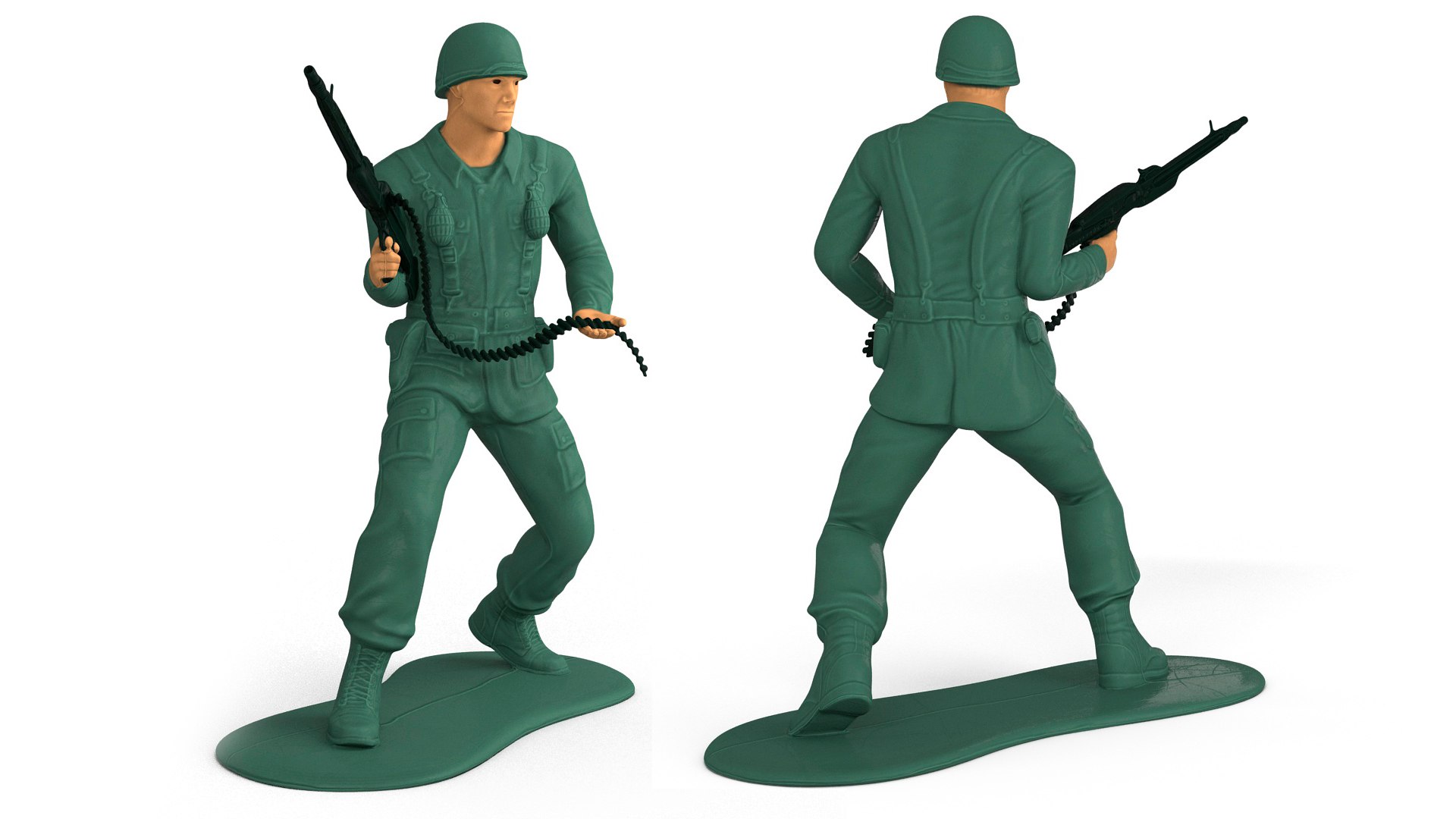 Miniature Toy Soldier With Machine Gun Model - TurboSquid 2197342