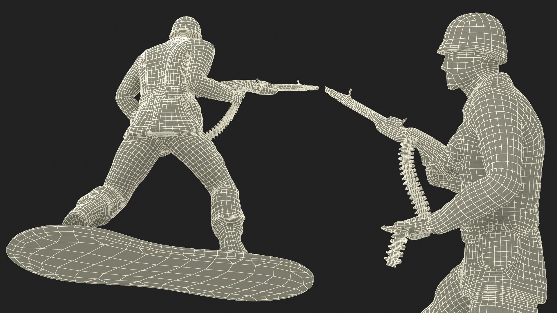 Miniature Toy Soldier With Machine Gun Model - TurboSquid 2197342