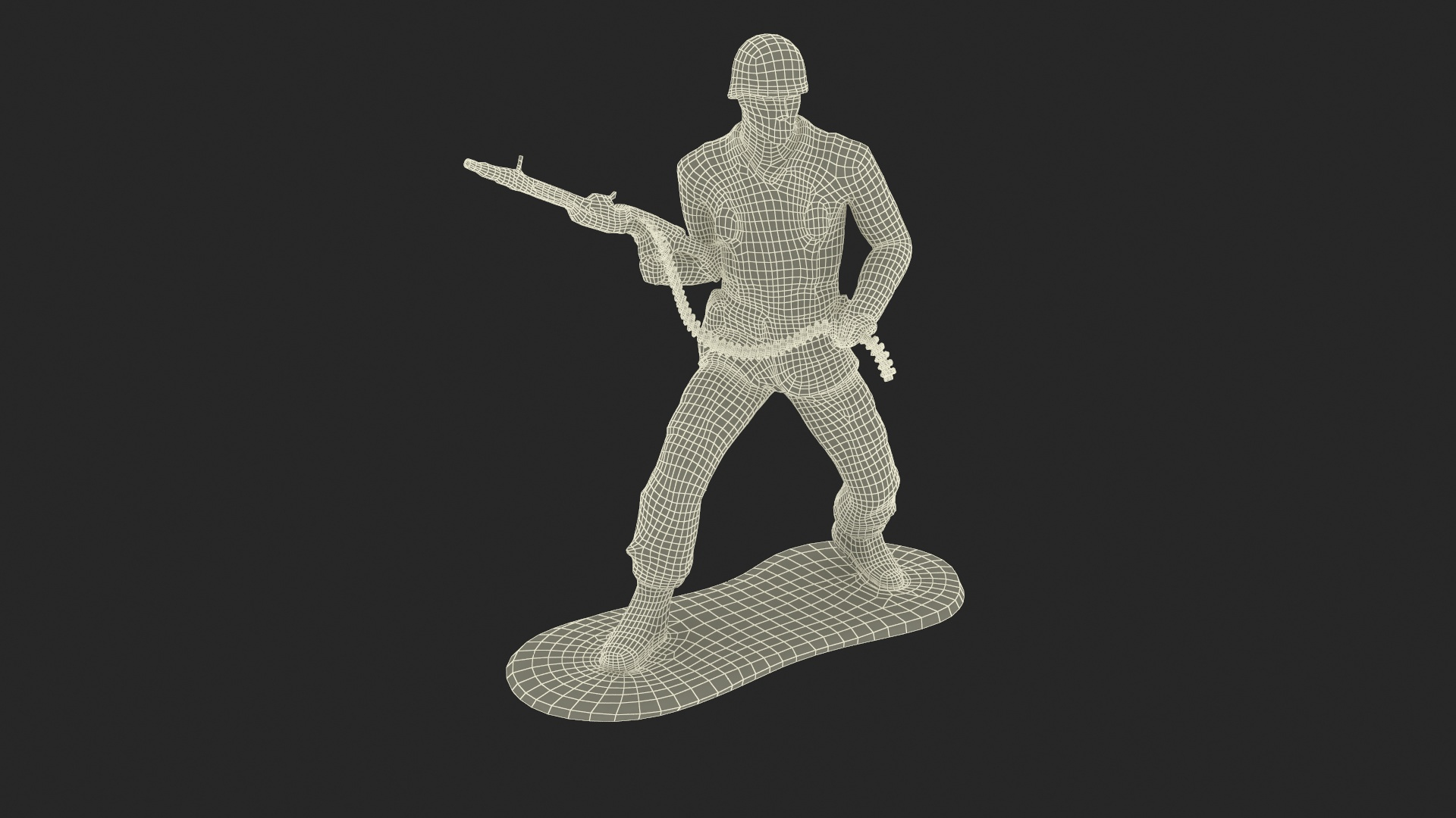 Miniature Toy Soldier With Machine Gun Model - TurboSquid 2197342