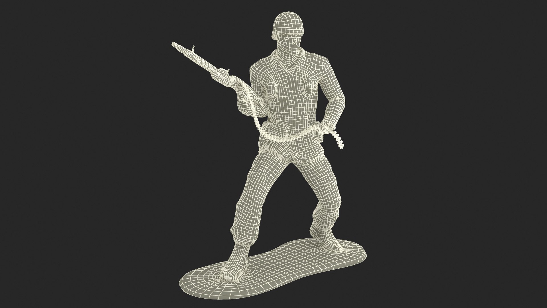 Miniature Toy Soldier With Machine Gun Model - TurboSquid 2197342