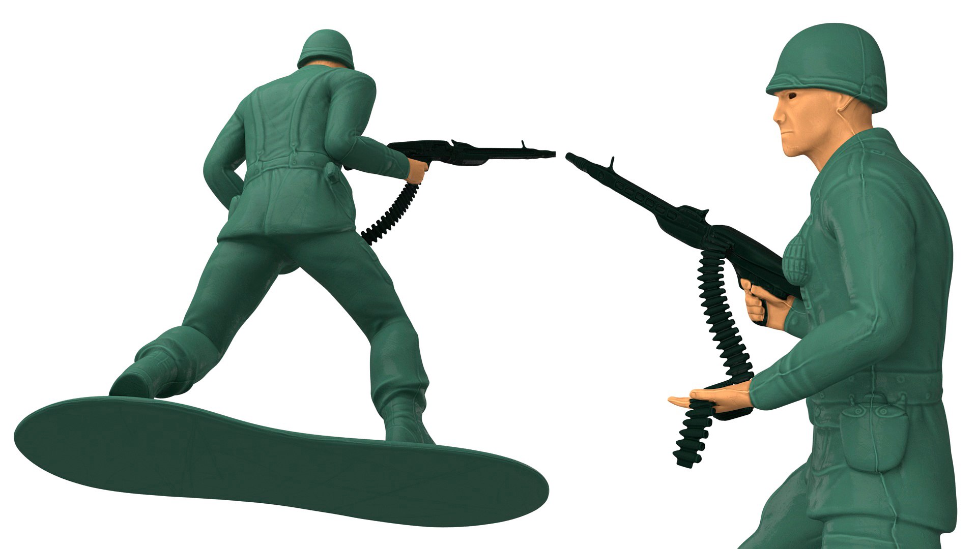Miniature Toy Soldier With Machine Gun Model - TurboSquid 2197342