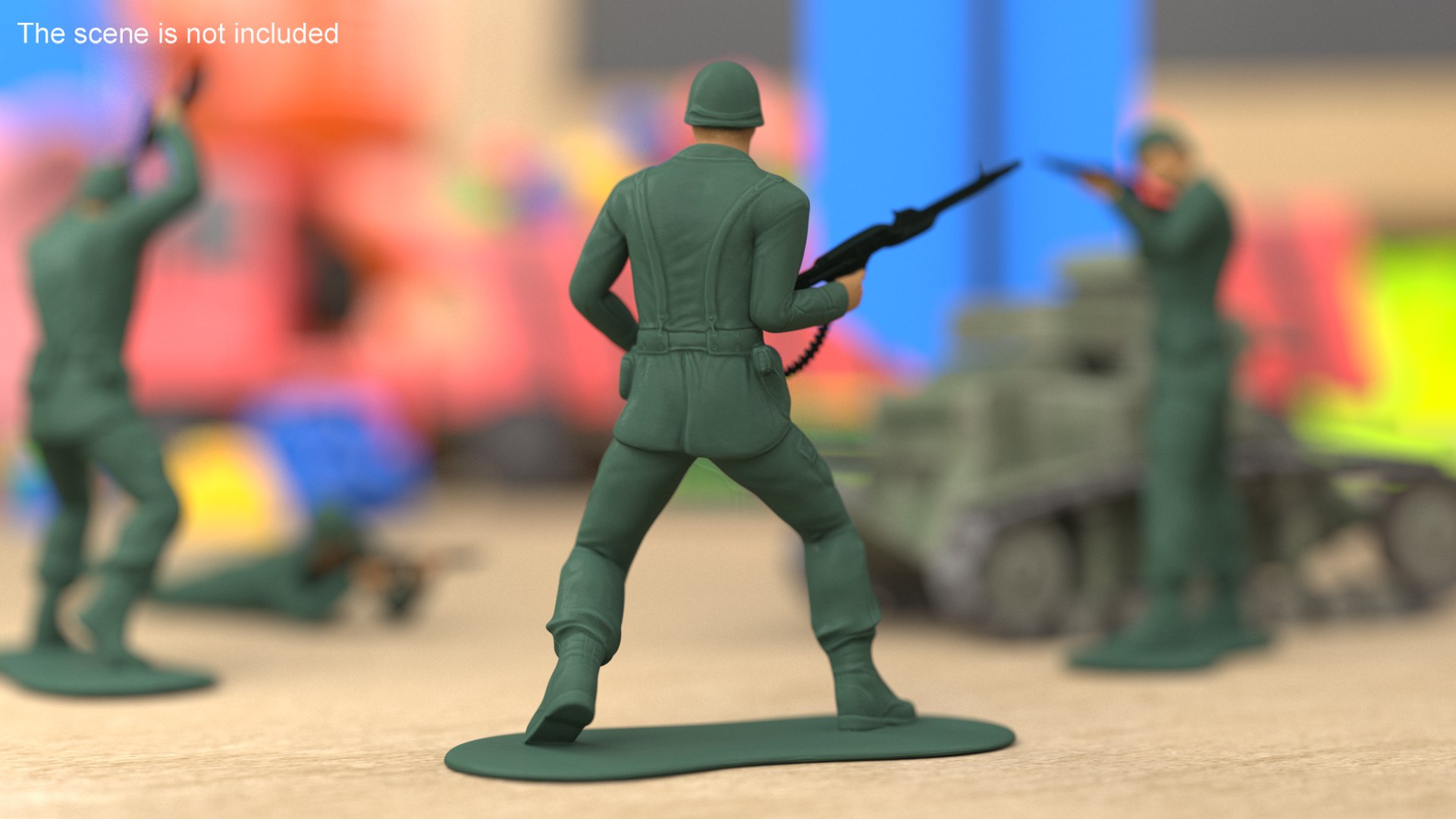 Miniature Toy Soldier With Machine Gun Model - TurboSquid 2197342