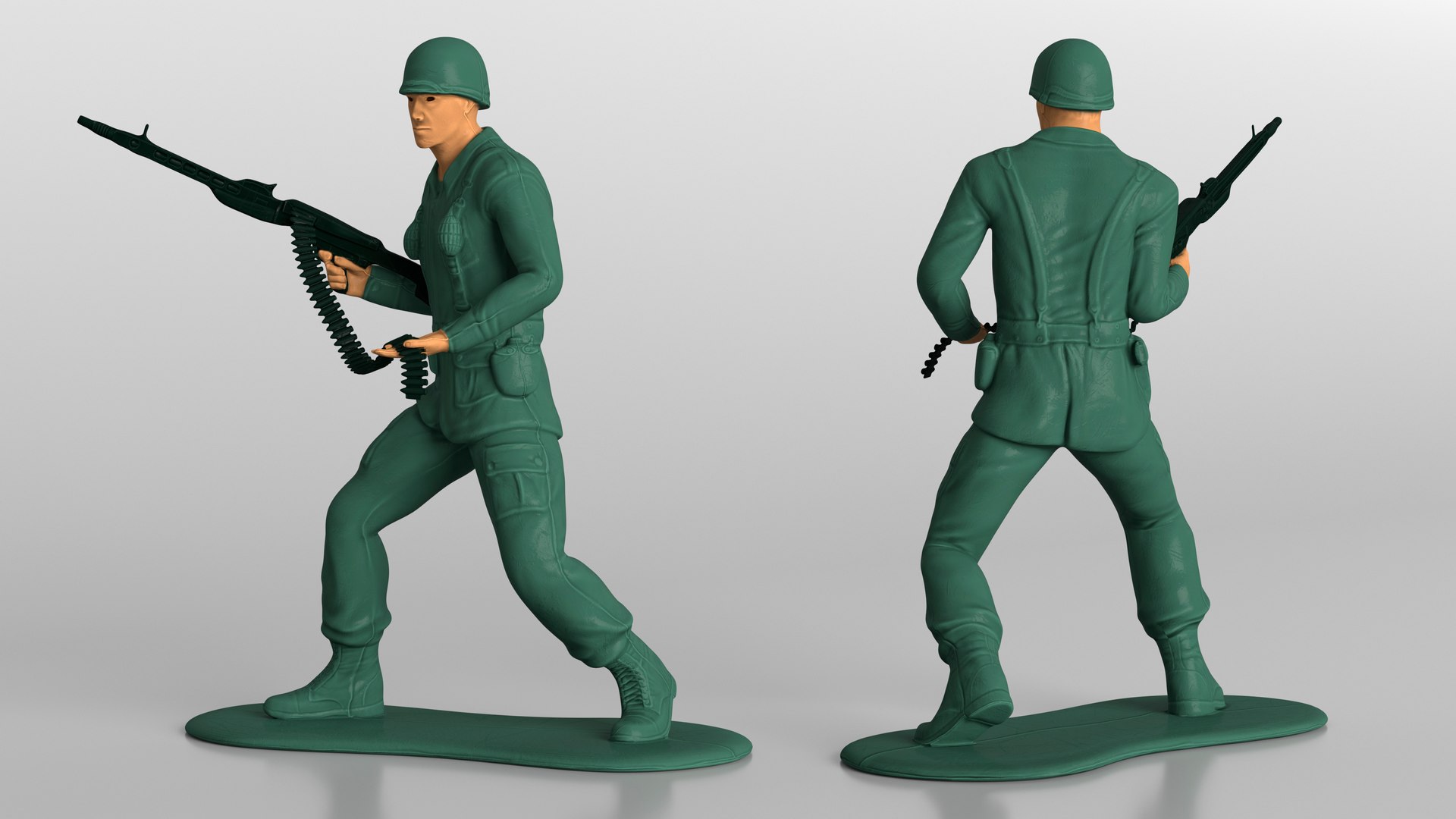 Miniature Toy Soldier With Machine Gun Model - TurboSquid 2197342