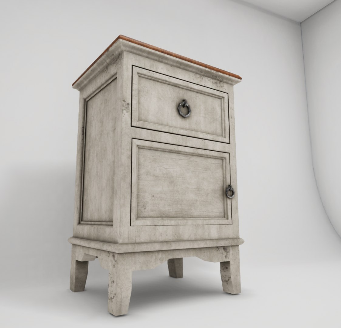 Bedside table realistic model - TurboSquid 1359306