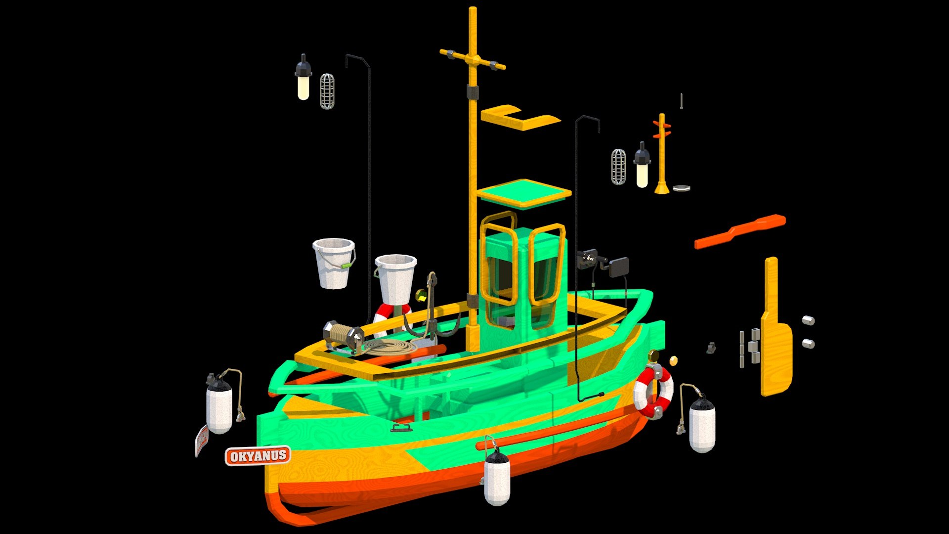 3D Fisher Boat Model - TurboSquid 2142687