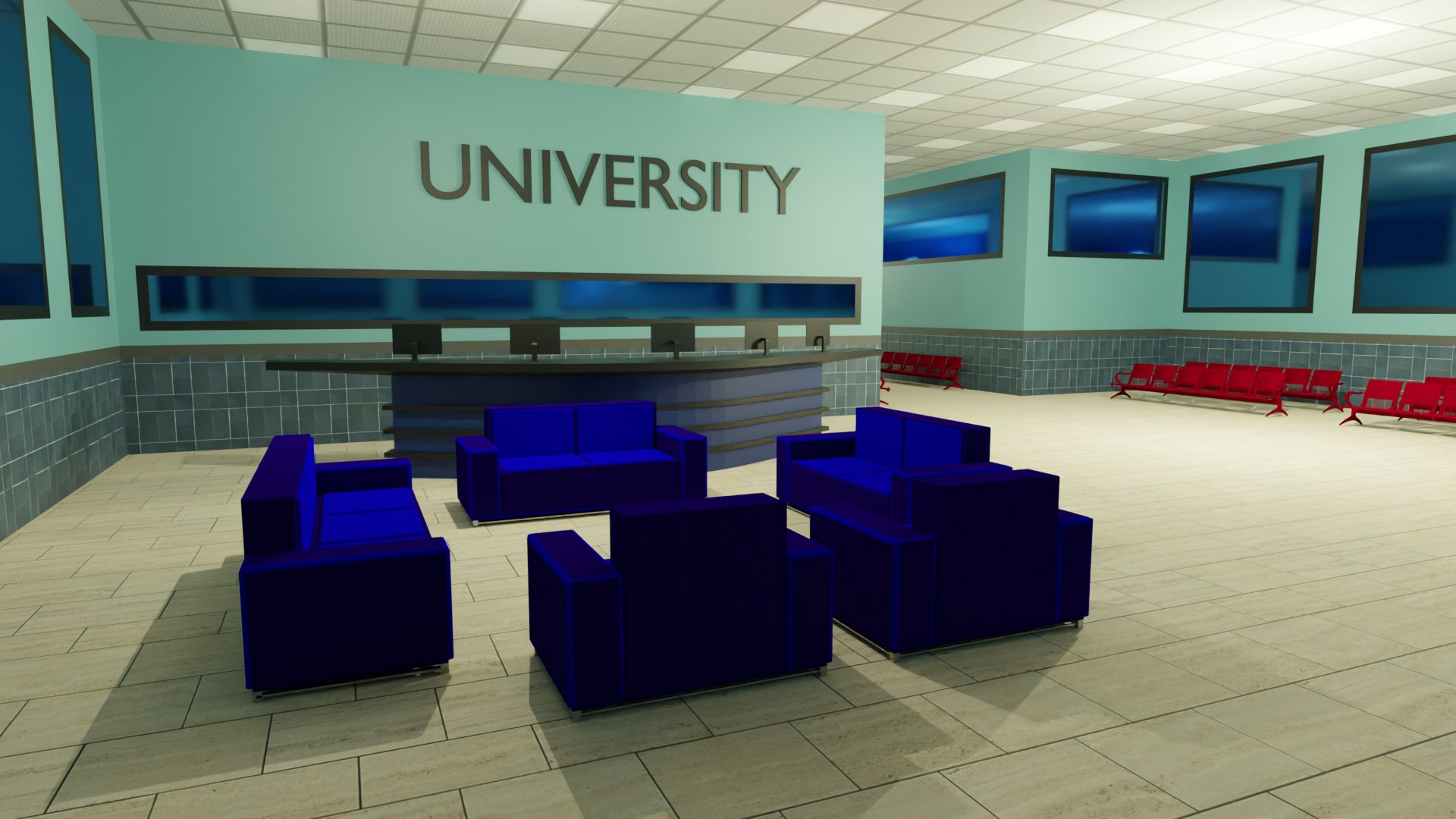 3D University Interior - TurboSquid 2140289