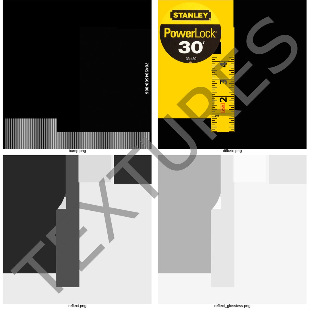 3d model tape measure stanley powerlock