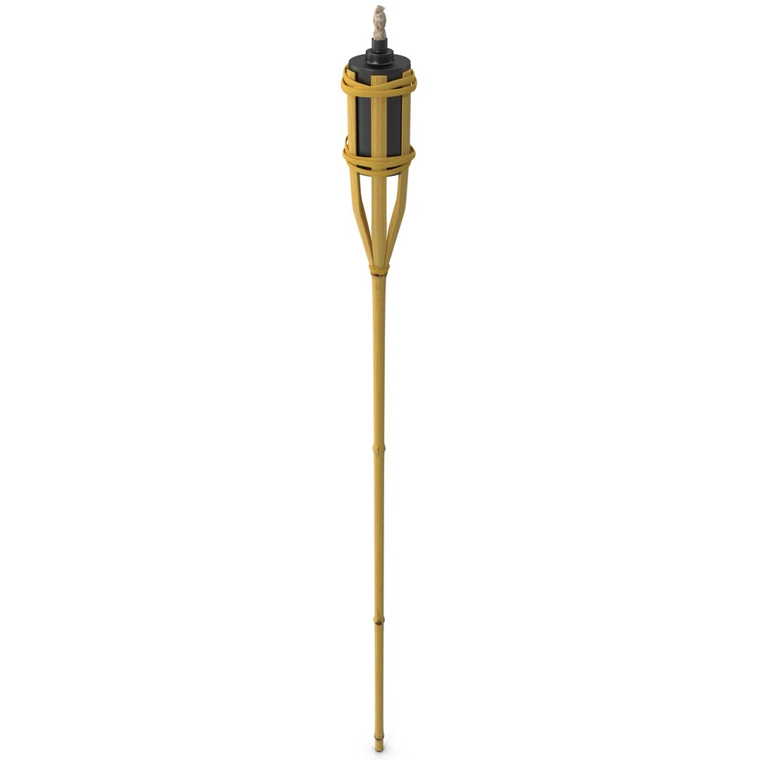 bamboo tiki torch 3d model