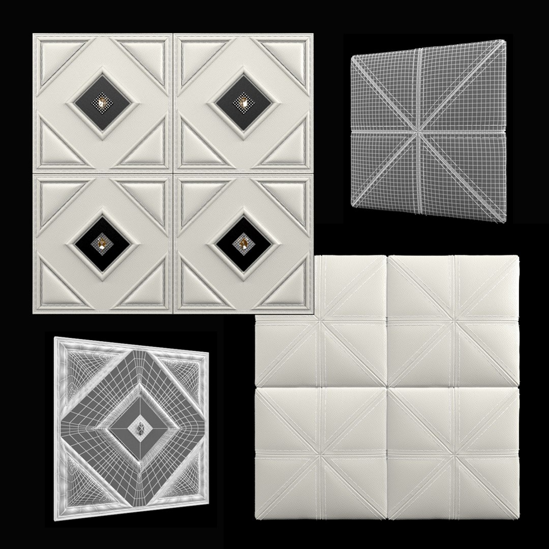 3d Panel Leather Valetti Walls Model