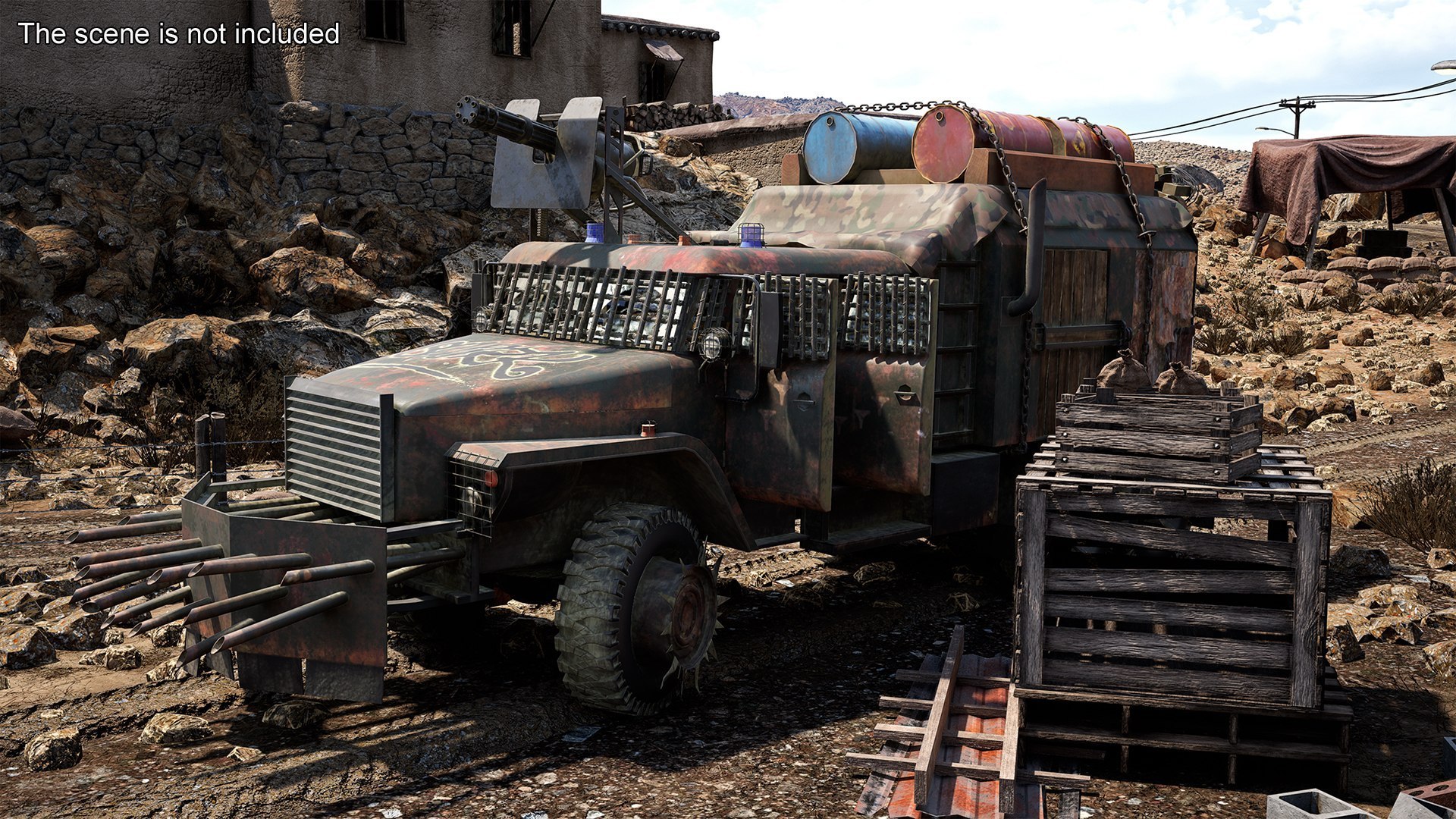 Zombie With Apocalyptic Truck Rigged Collection For Maya Model ...