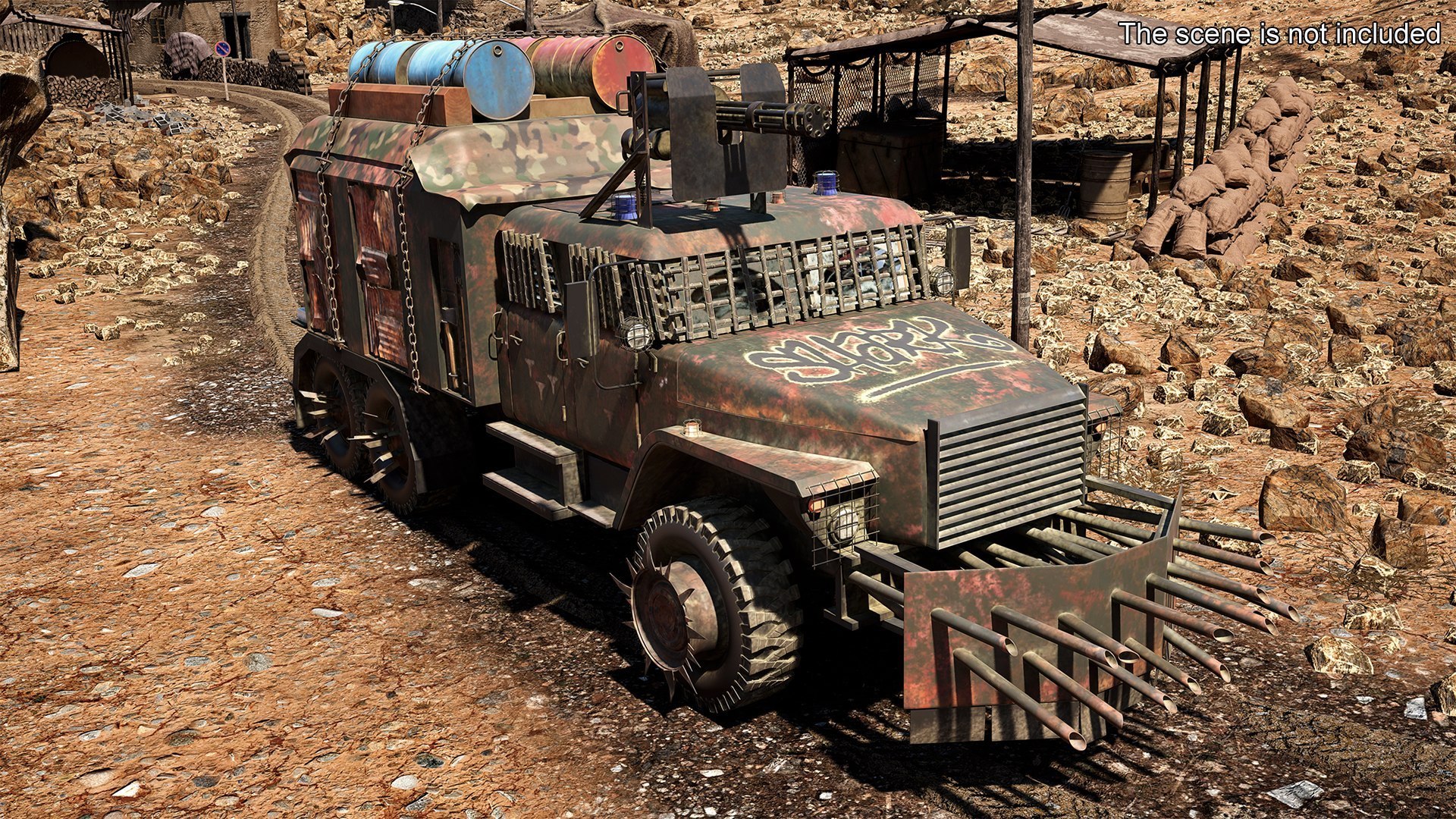 Zombie With Apocalyptic Truck Rigged Collection For Maya Model ...